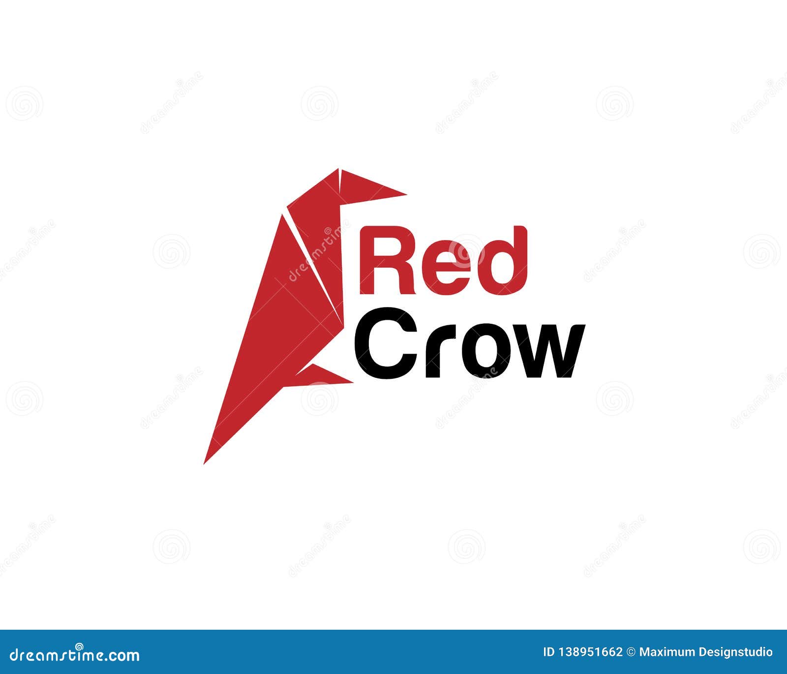 Flat Origami Red Crow Bird Logo Stock Vector - Illustration of innovation, handmade: 138951662