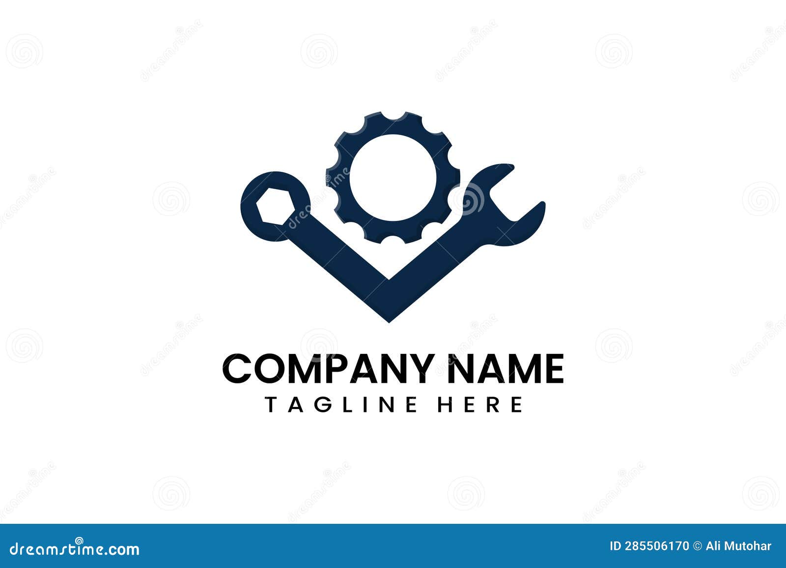 Flat Repair Tool Gear Mechanical Engineering Logo Stock Vector ...