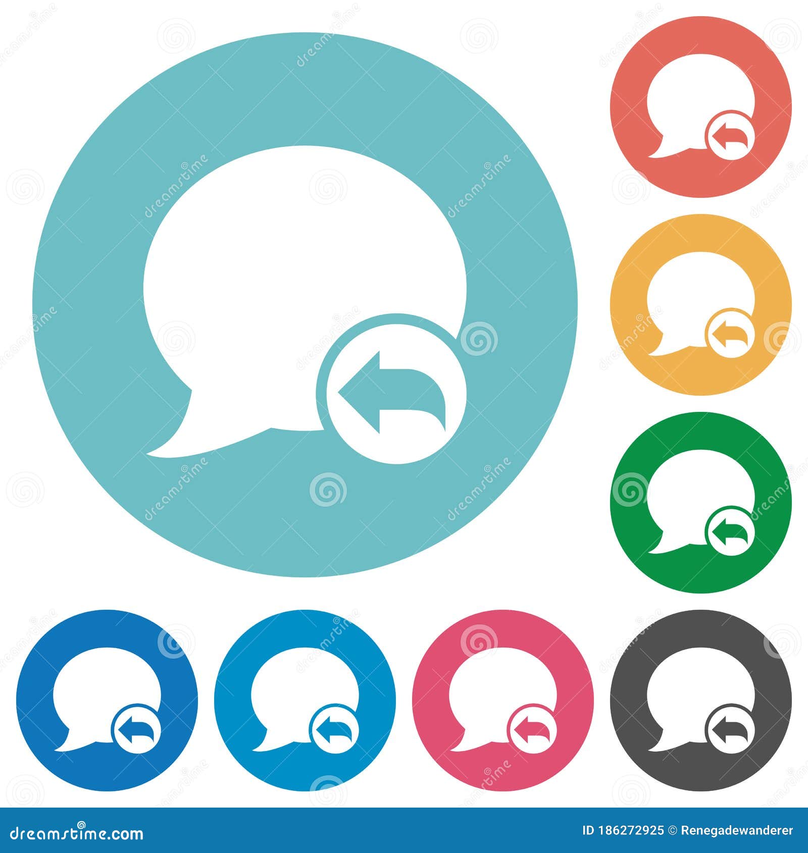 Flat Reply Blog Comment Icons Stock Vector - Illustration of answer ...