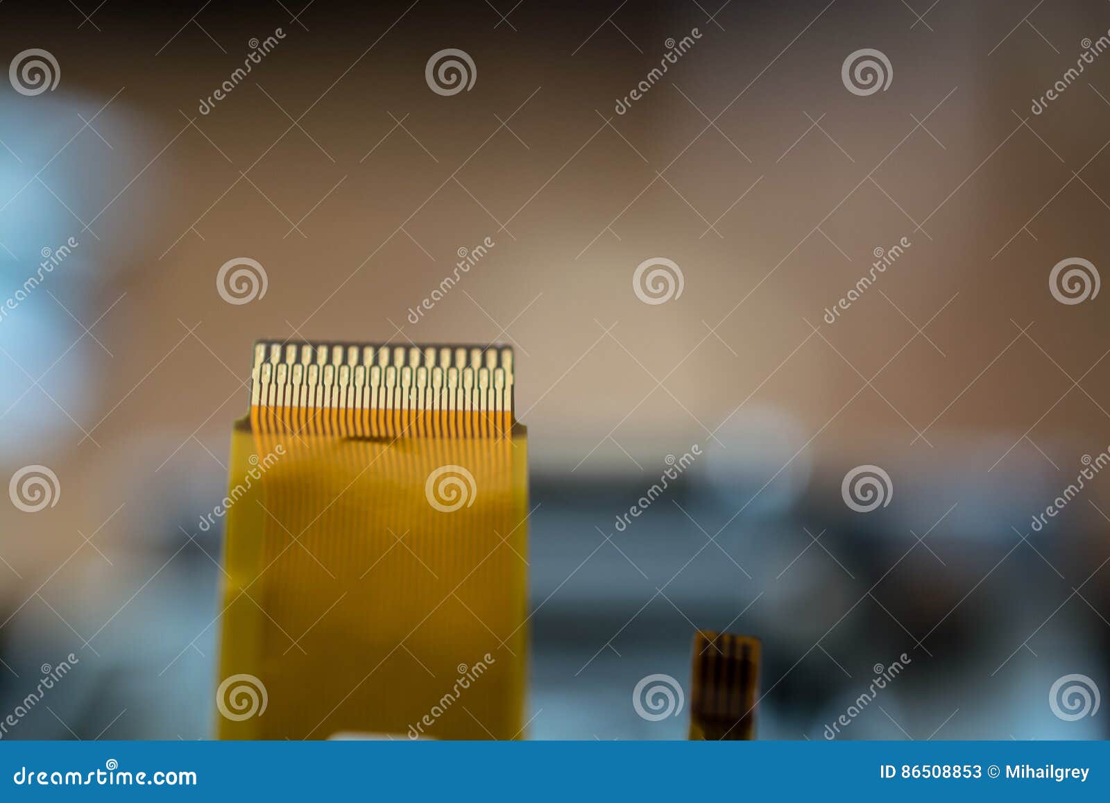 Flat Ribbon Cable on a Blurred Background. Stock Image - Image of flat ...