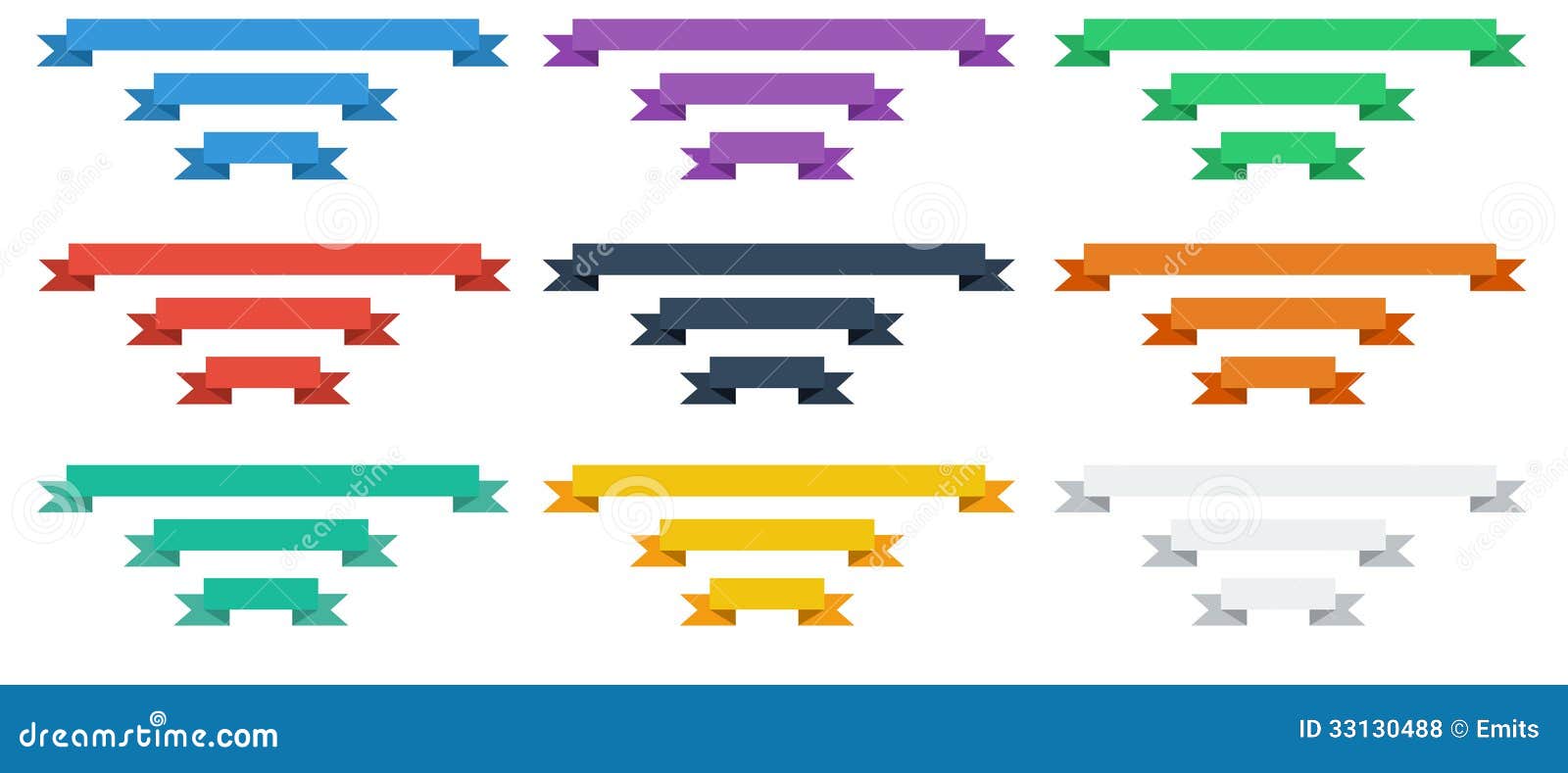 Flat Ribbon Set stock photo. Illustration of trending - 33130488