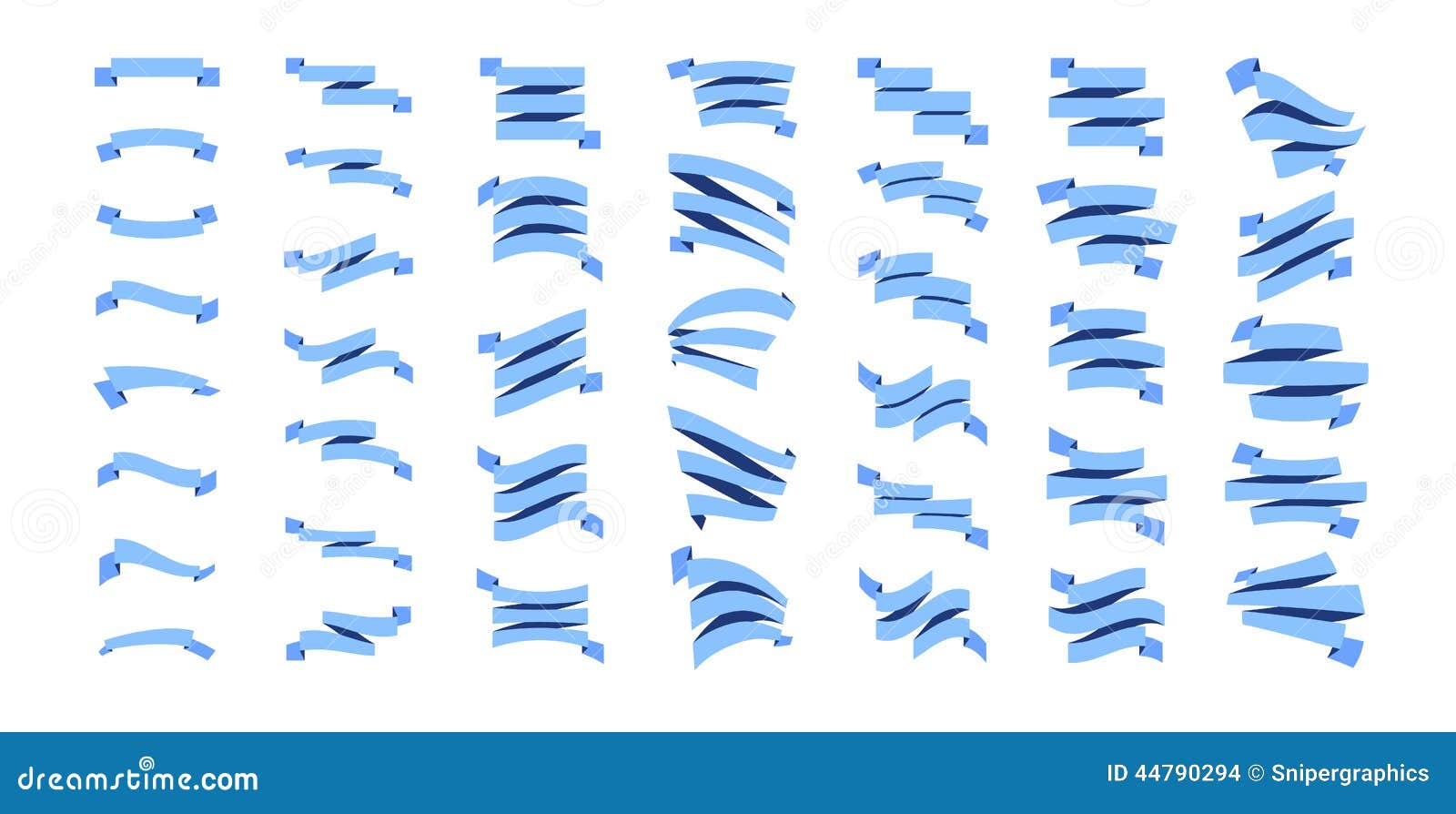 Flat Ribbons Set stock vector. Illustration of highlight - 44790294