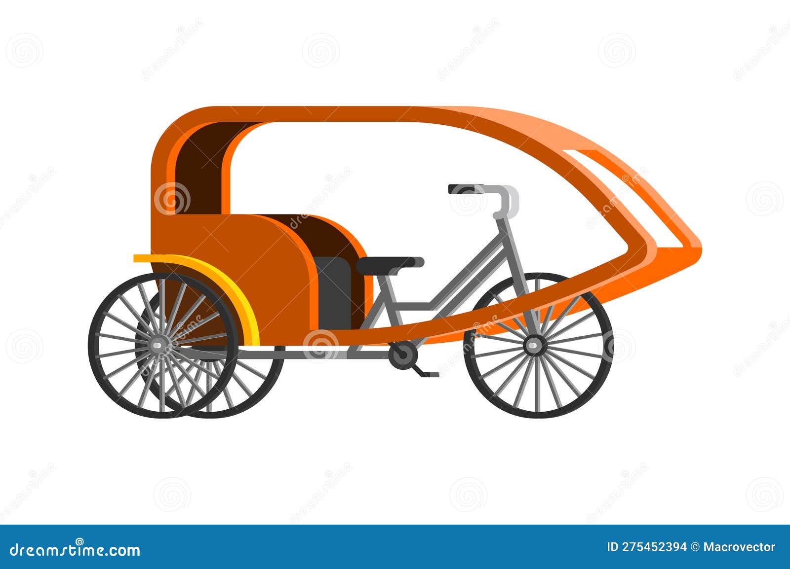 Flat Rickshaw Illustration stock illustration. Illustration of city ...