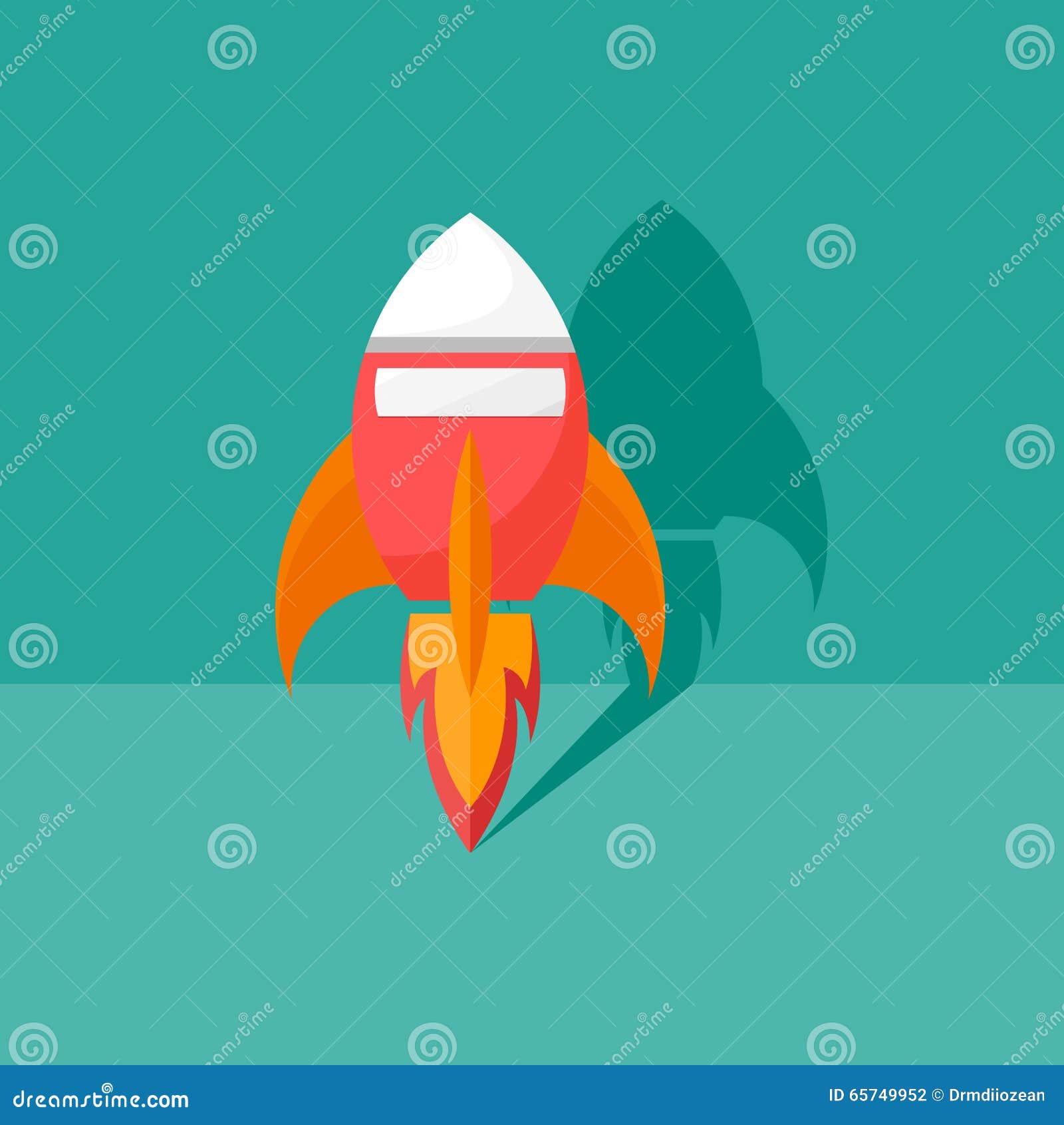 Rising Rocket Space Themed Poster Vector Illustration | CartoonDealer ...