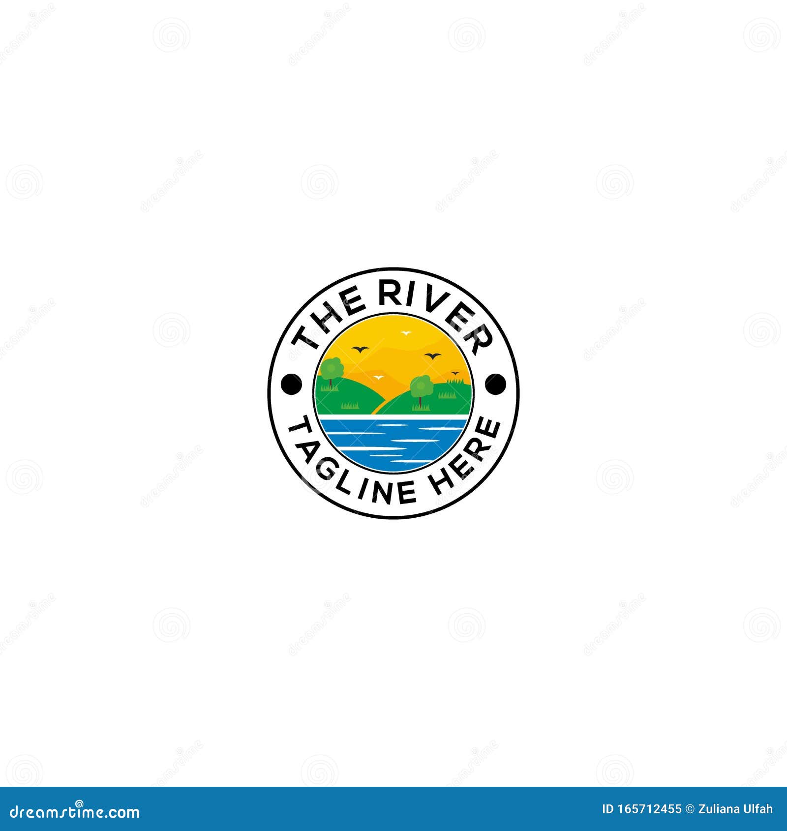 Flat RIver Logo Design Stock Image Stock Illustration - Illustration of ...