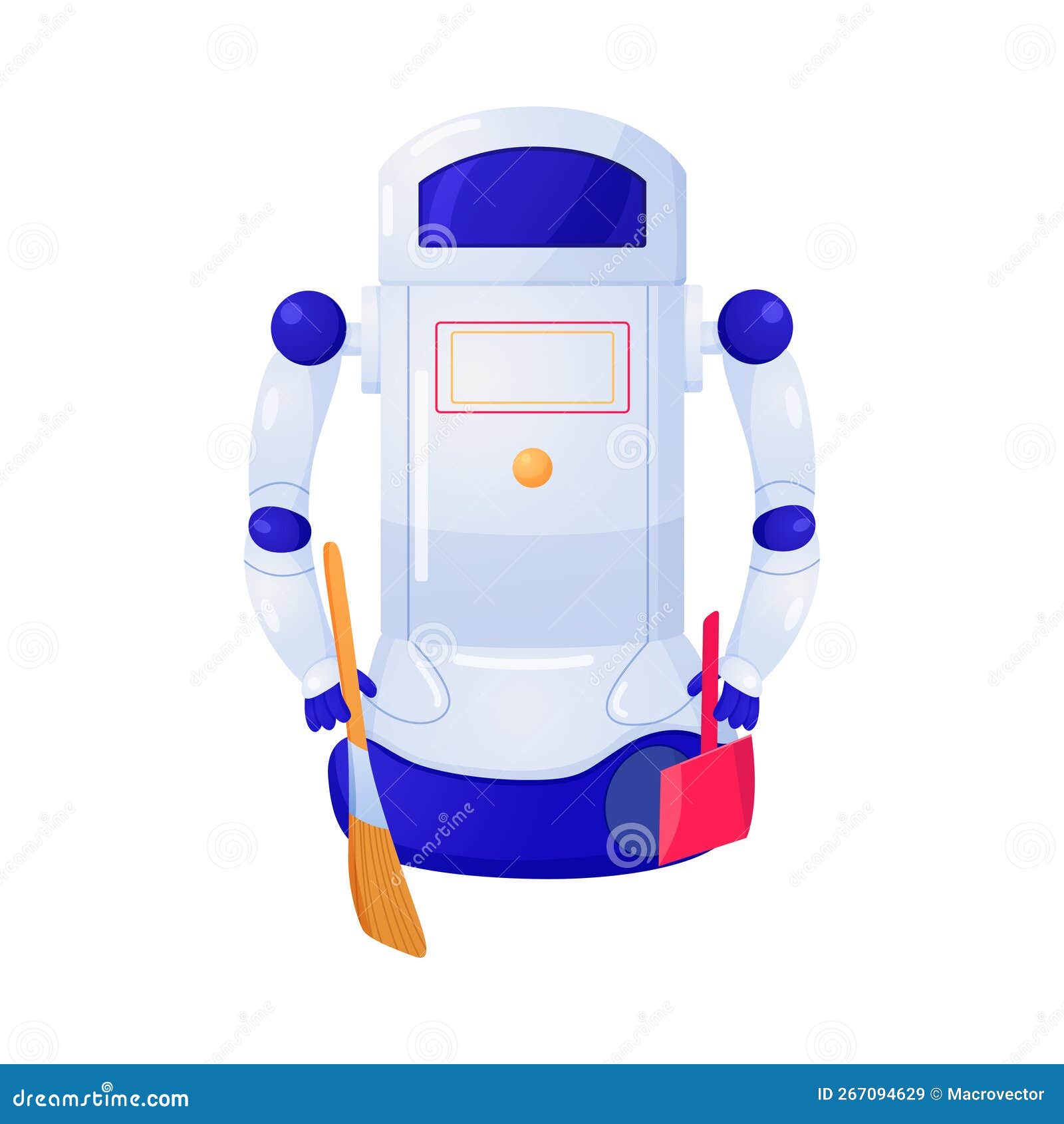 Flat Robot Illustration stock illustration. Illustration of brain ...