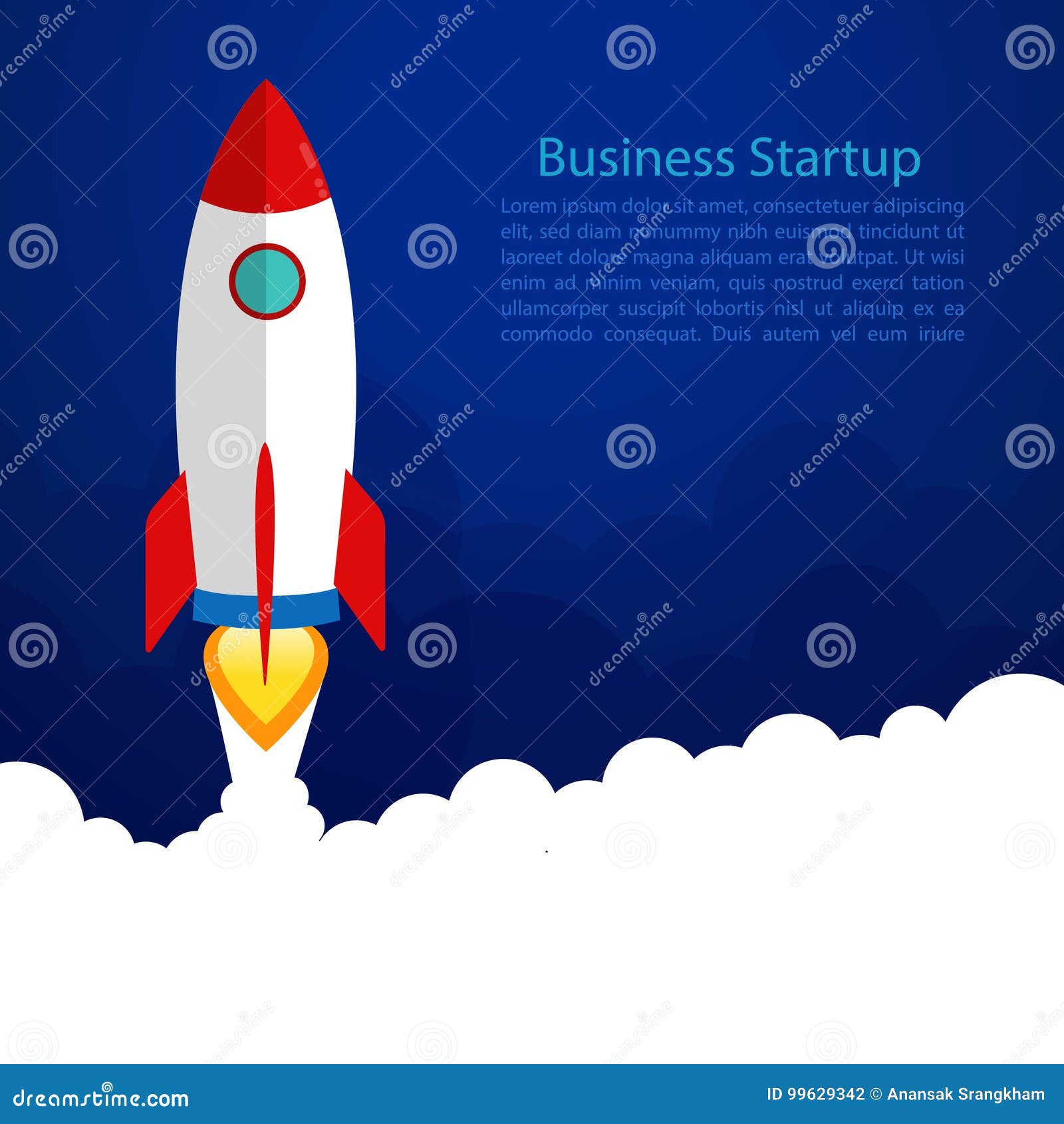 Flat Rocket in a Flat Style.Start Up Concept Symbol Space Rocke Stock ...