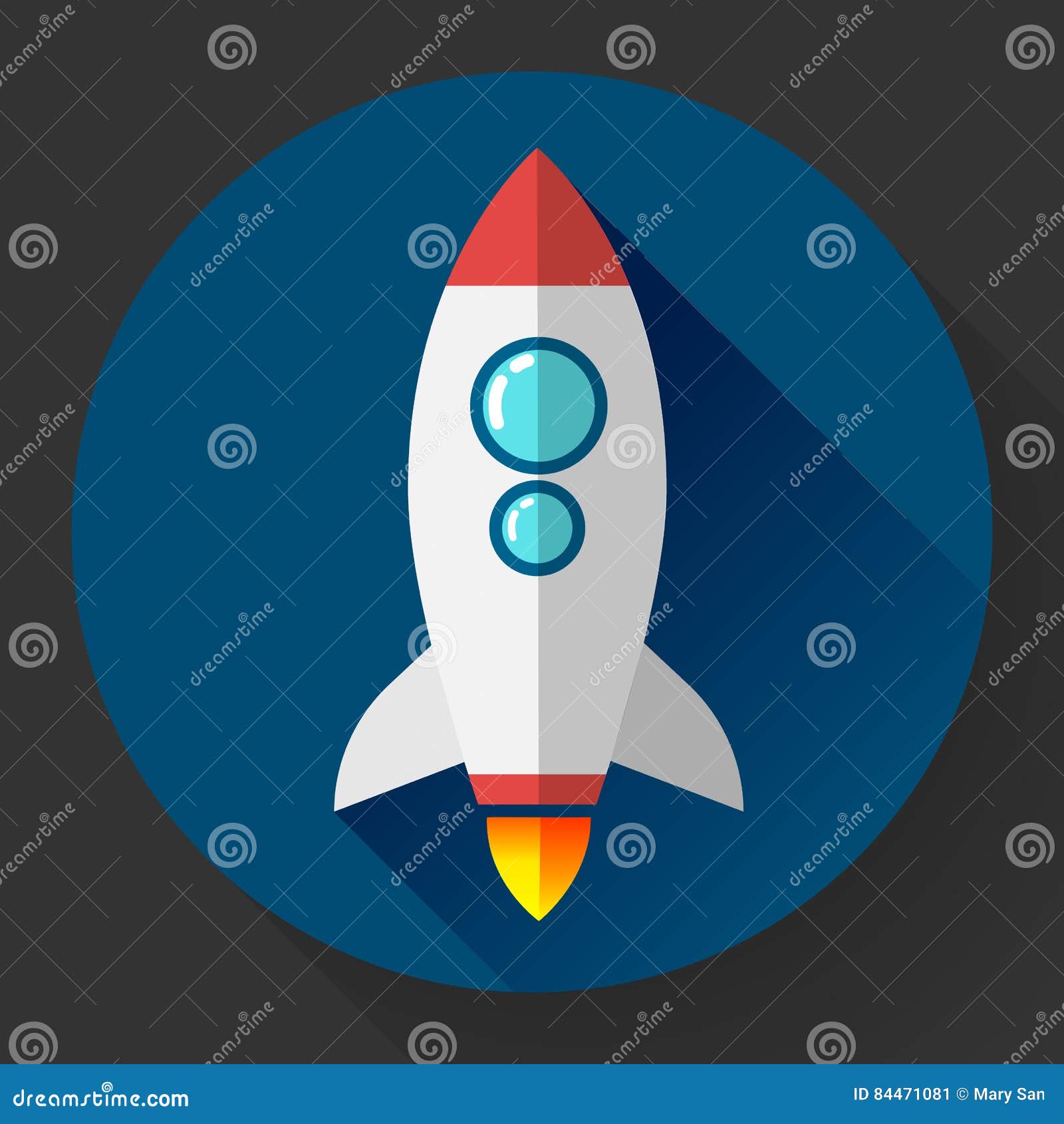 Flat Rocket Icon. Startup Concept. Project Development Stock Vector ...
