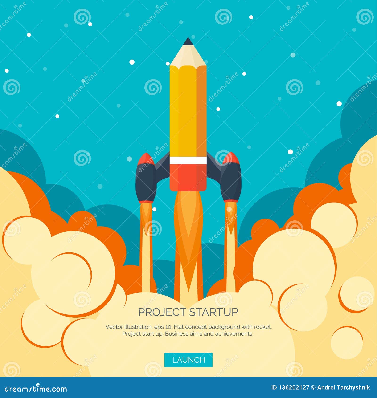 Flat Rocket Spaceship Launch. Startup Concept and Project Development ... Flat Rocket Spaceship Launch. Startup Concept and Project Development ...