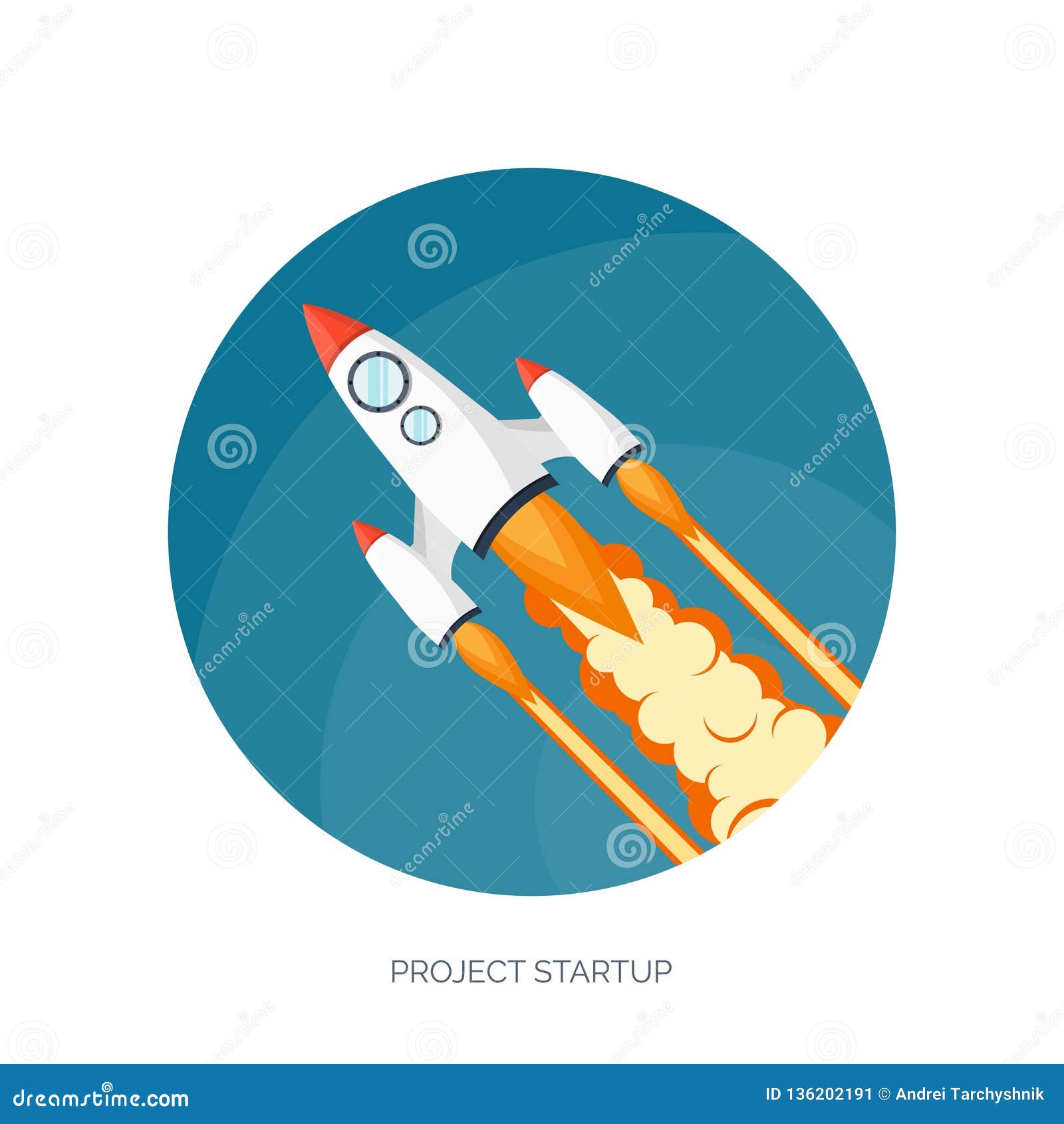 Flat Rocket Spaceship Launch. Startup Concept and Project Development ... Flat Rocket Spaceship Launch. Startup Concept and Project Development ...