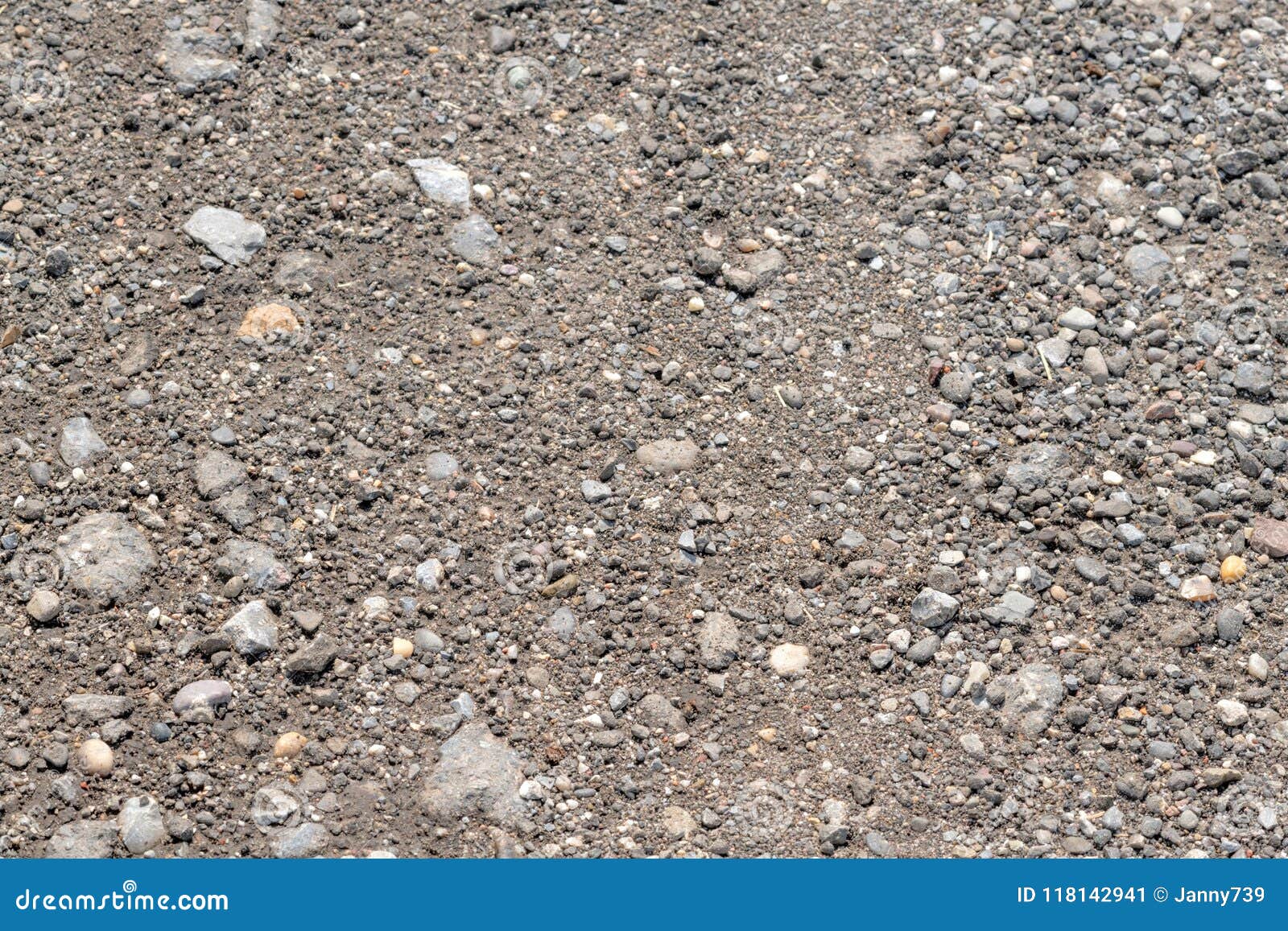 Flat Rolled Gray Sandy Soil with Pebble Stock Image - Image of little ...