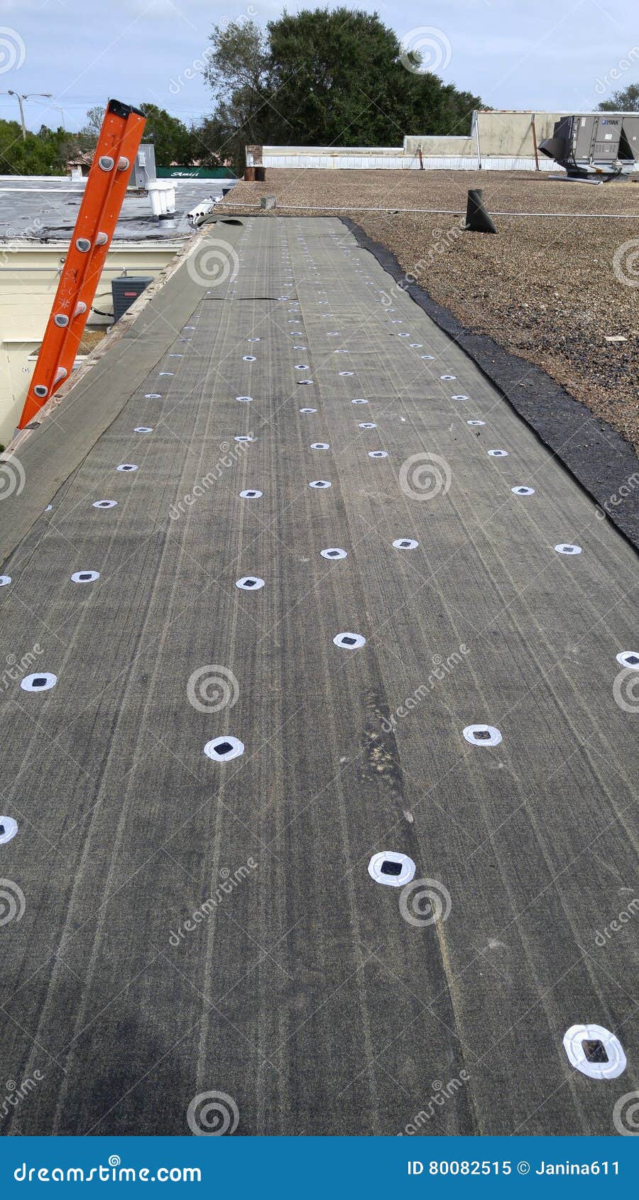 Flat Roof Repairs, Smooth Modified, Torchdown Stock Image - Image of ...