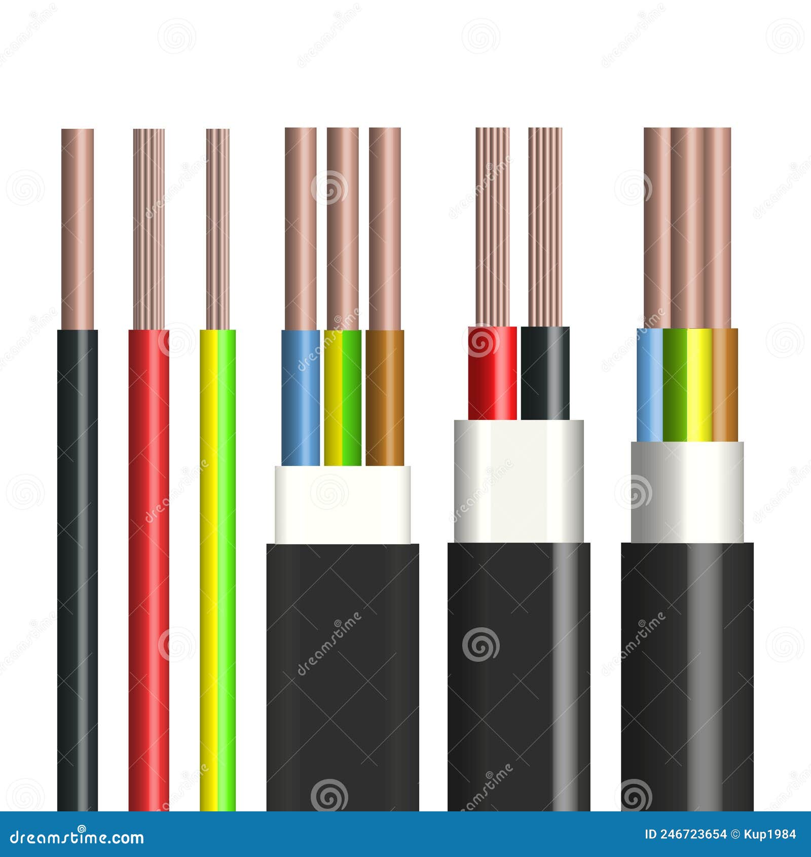 Cable With Conductors Doodle Icon Hand Drawn Illustration Cartoon ...