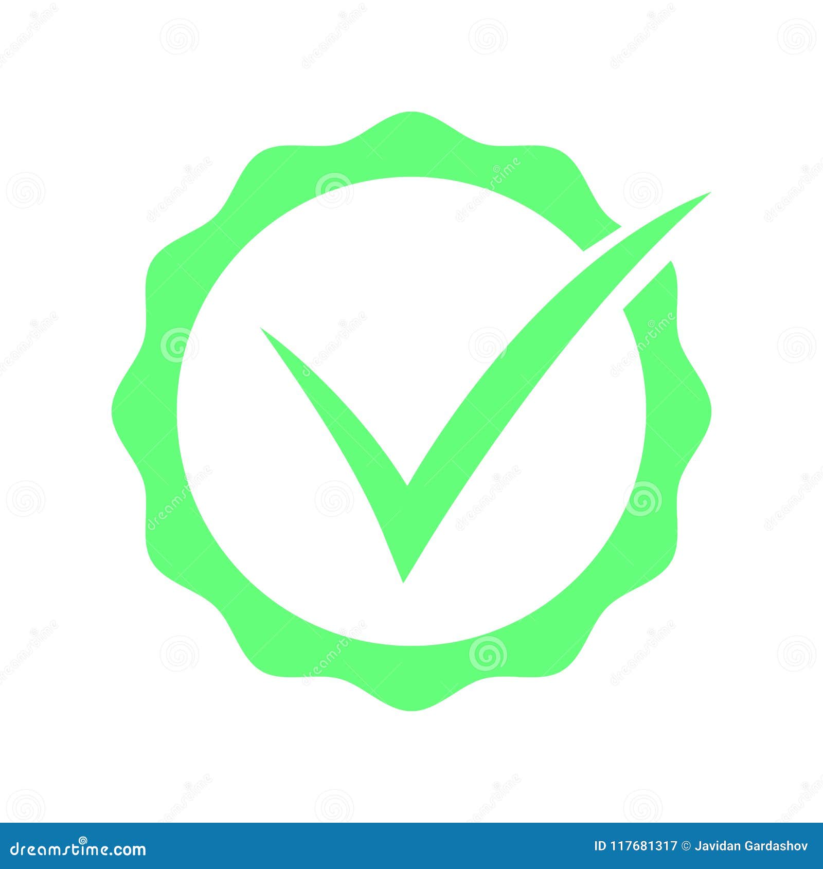 Flat Round Check Mark Green Icon, Button. Tick Symbol Isolated on White ... Flat Round Check Mark Green Icon, Button. Tick Symbol Isolated on White ...