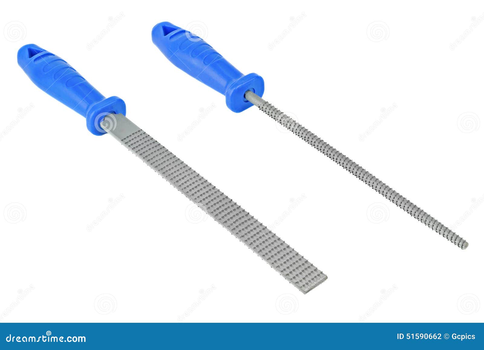 A flat and round rasp file stock photo. Image of object - 51590662