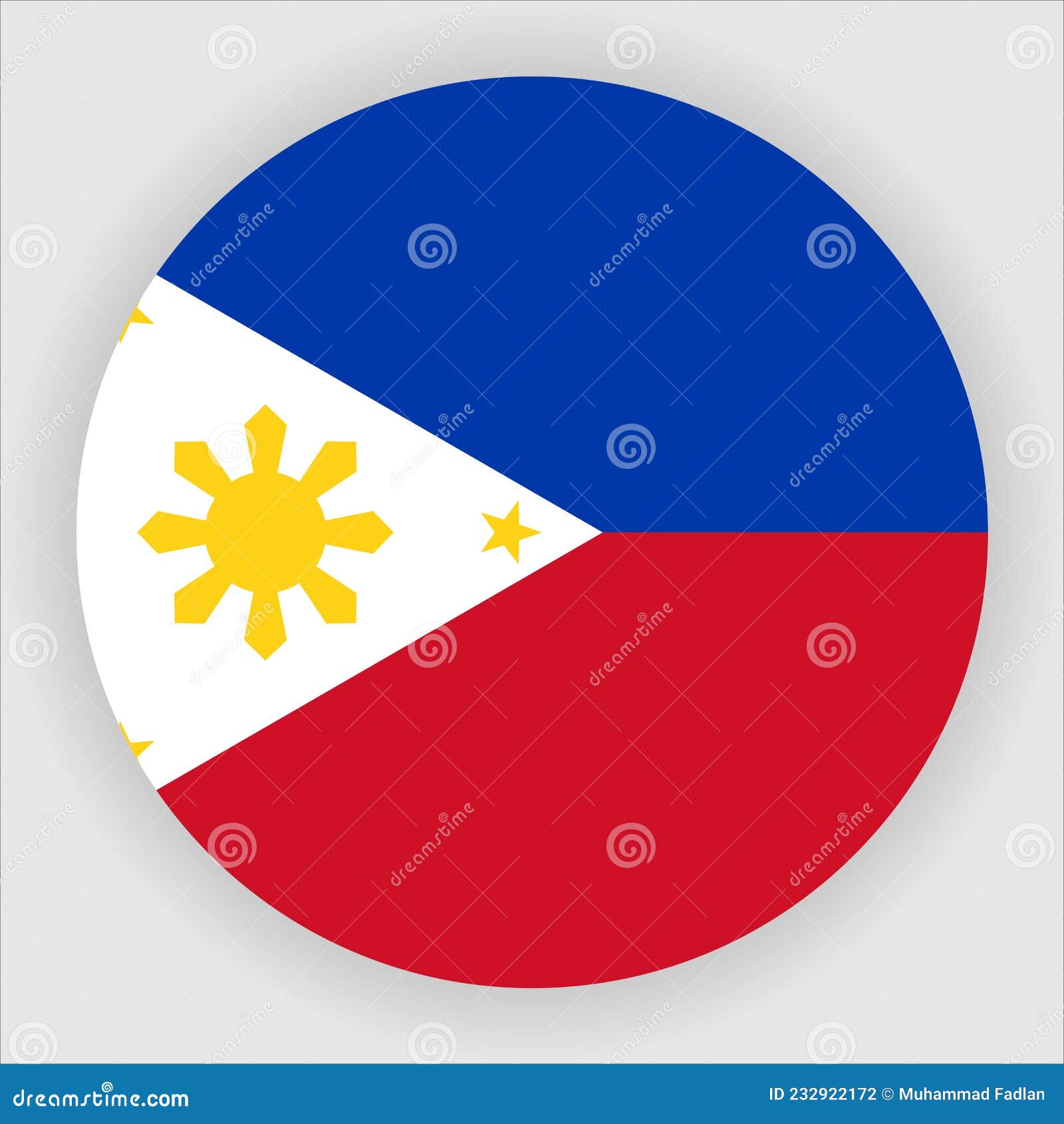 Philippines Flat Rounded Flag Vector Stock Illustration - Illustration ...