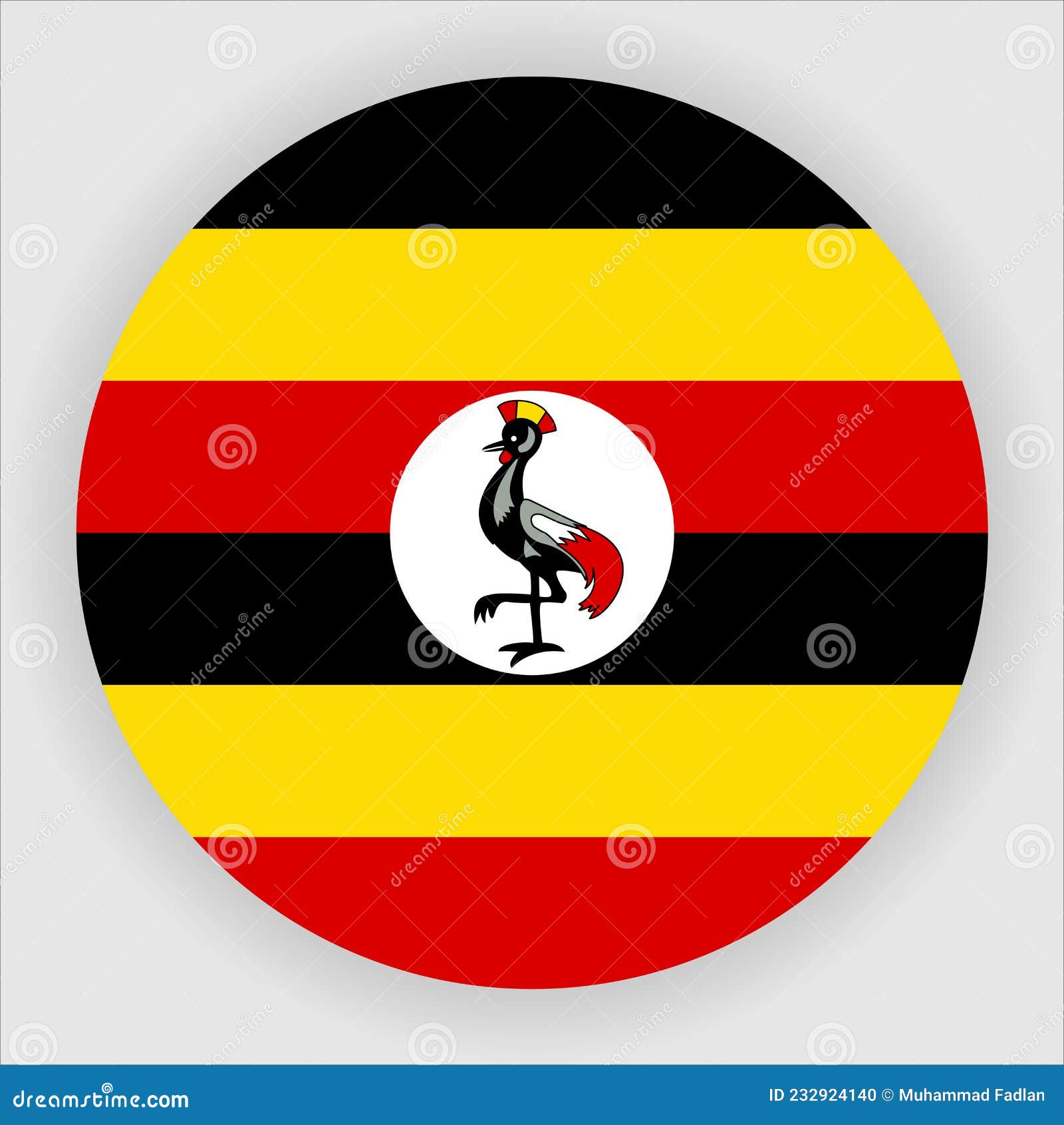 Uganda Flat Rounded Flag Vector Stock Illustration - Illustration of ...