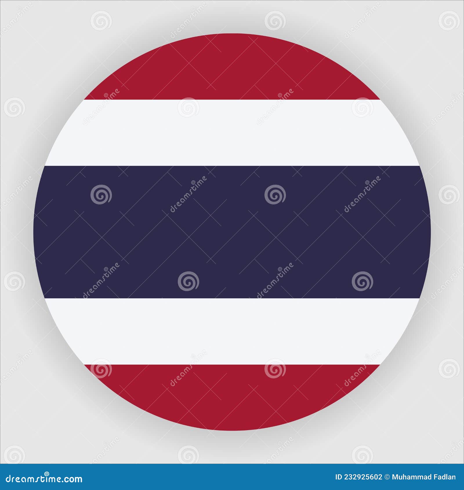 Thailand Flat Rounded Flag Vector Stock Illustration - Illustration of ...