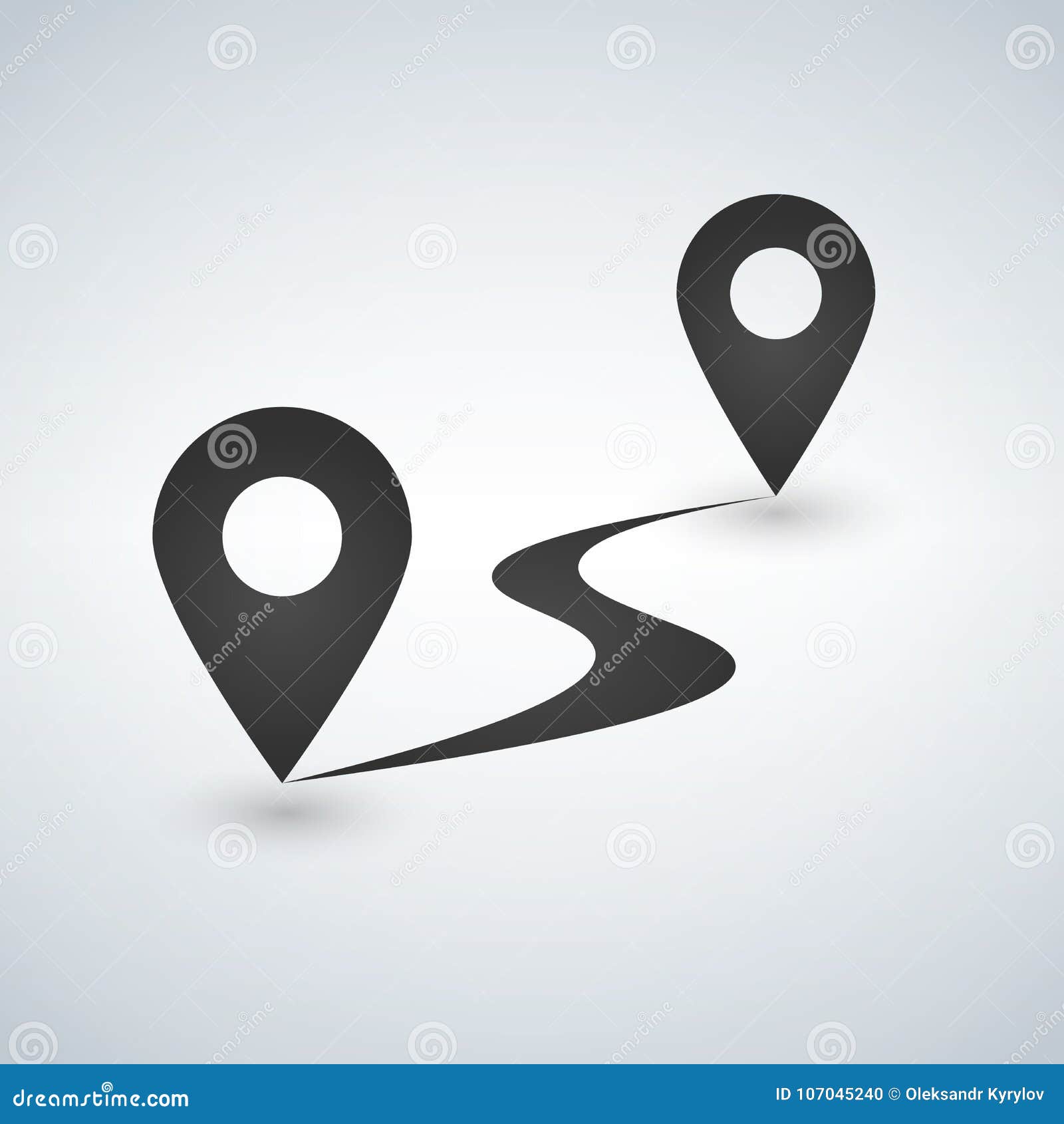 Flat Route Icon. Gps Distance Stock Illustration - Illustration of ...