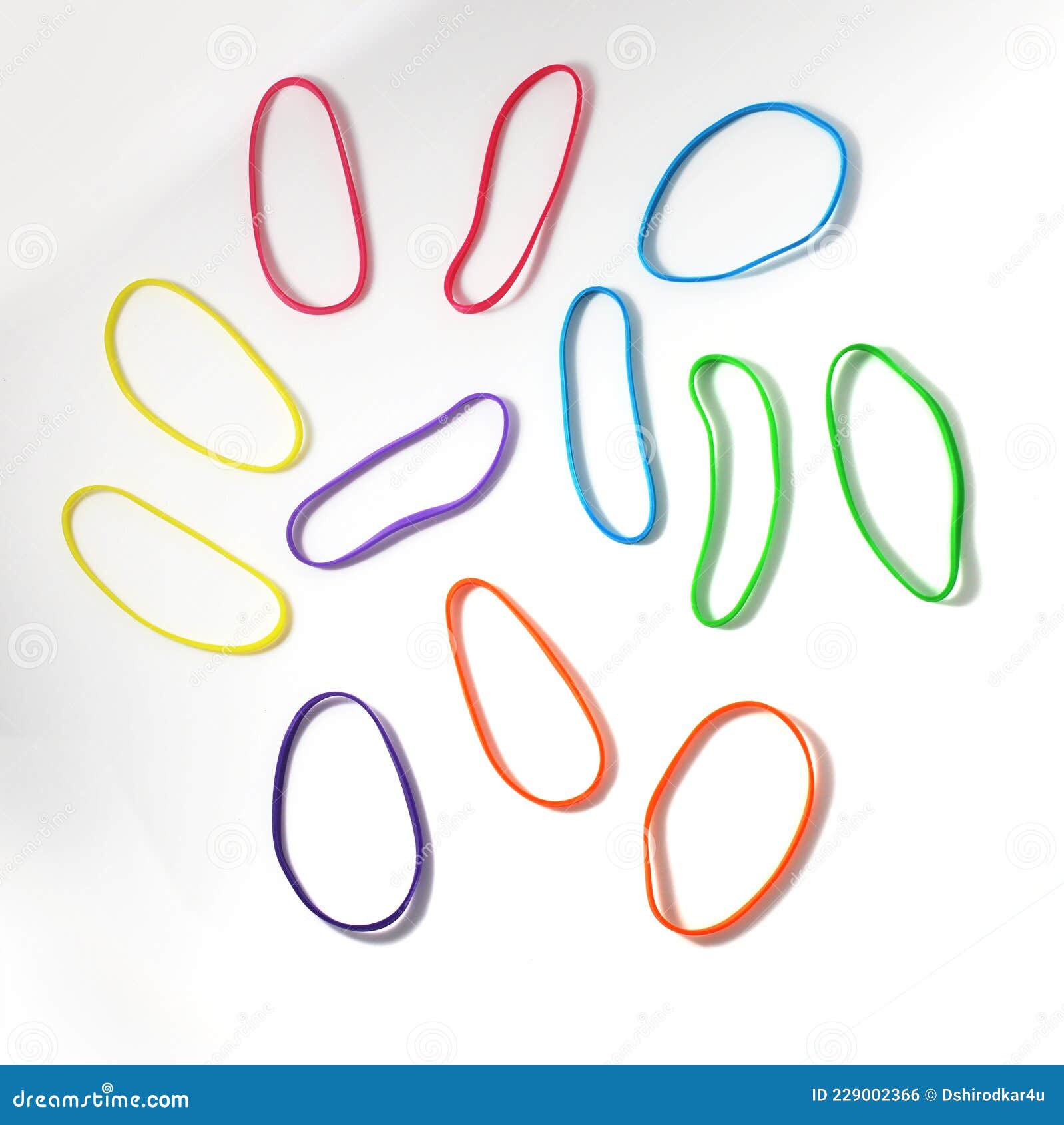 Flat Rubber Band Isolated on White Background Stock Photo - Image of ...