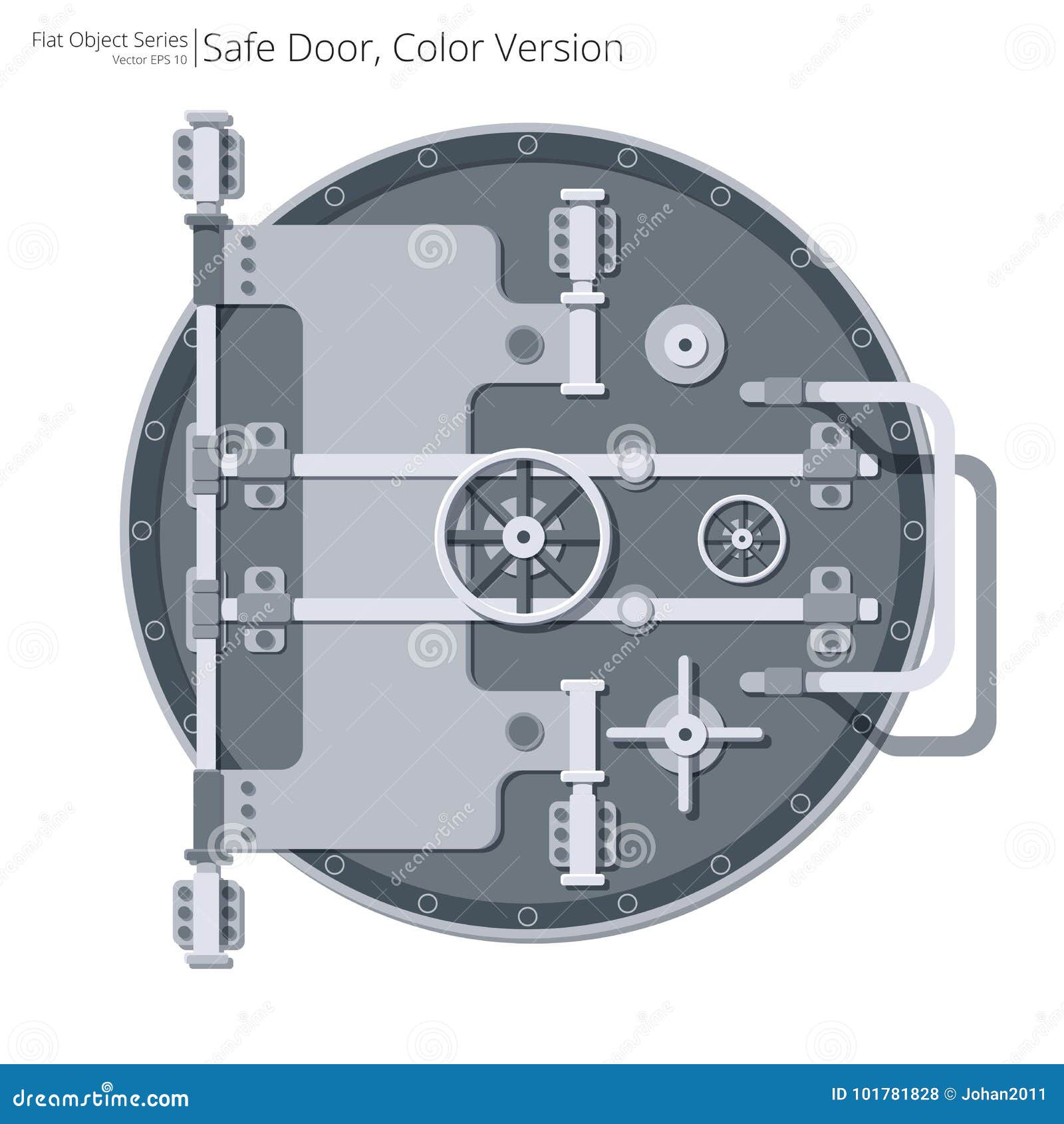 Flat Safe and Vault Door. stock vector. Illustration of eps10 - 101781828