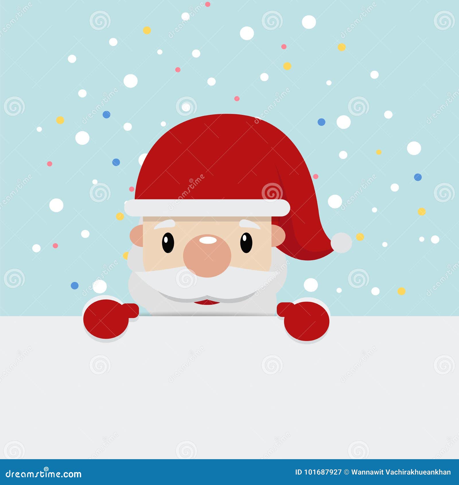 Flat Santa Claus Background Stock Vector - Illustration of cute ...