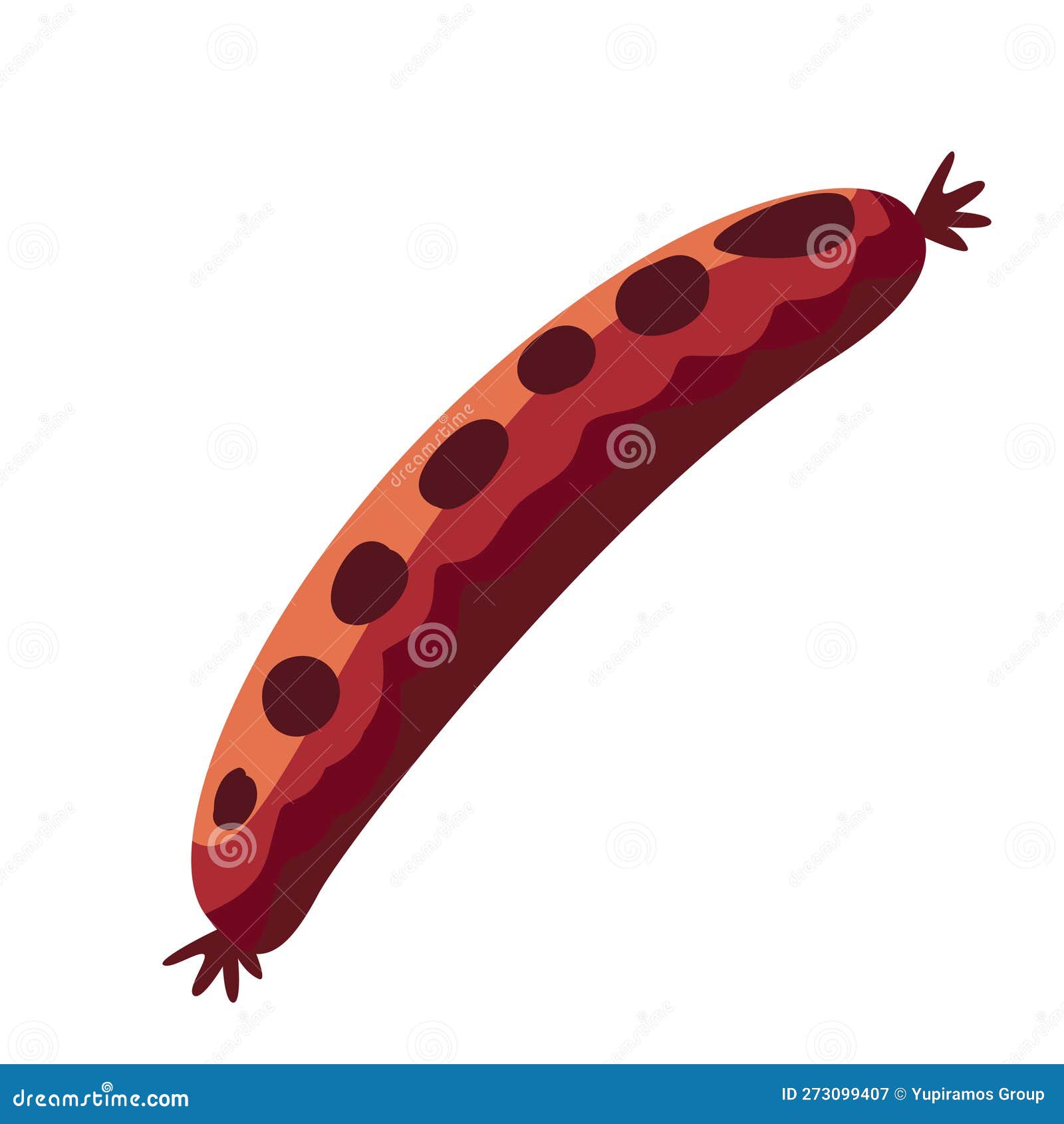 Flat sausage design stock vector. Illustration of beef - 273099407
