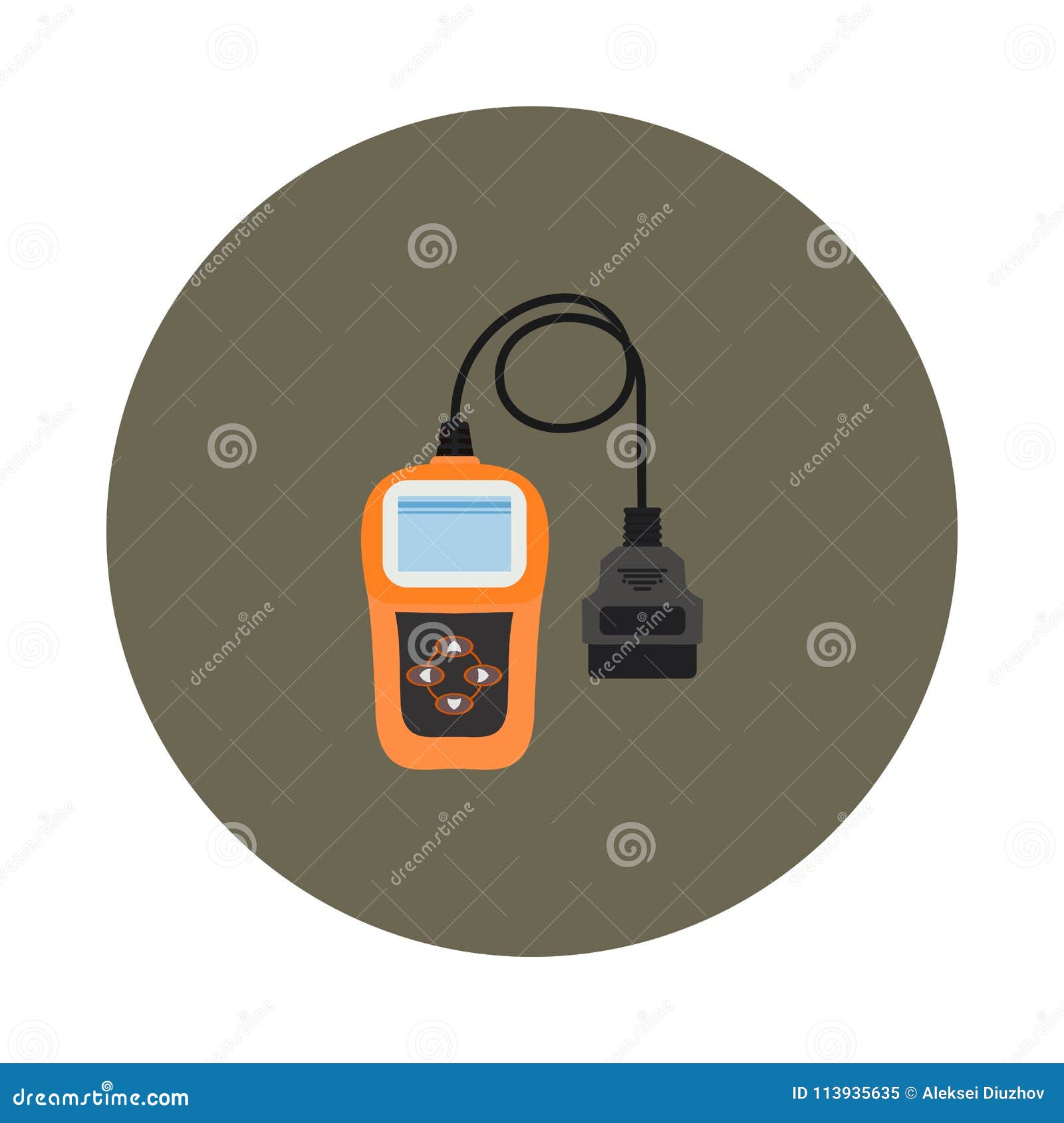 Flat Scanner Icon for Auto Diagnostics Stock Vector - Illustration of ...