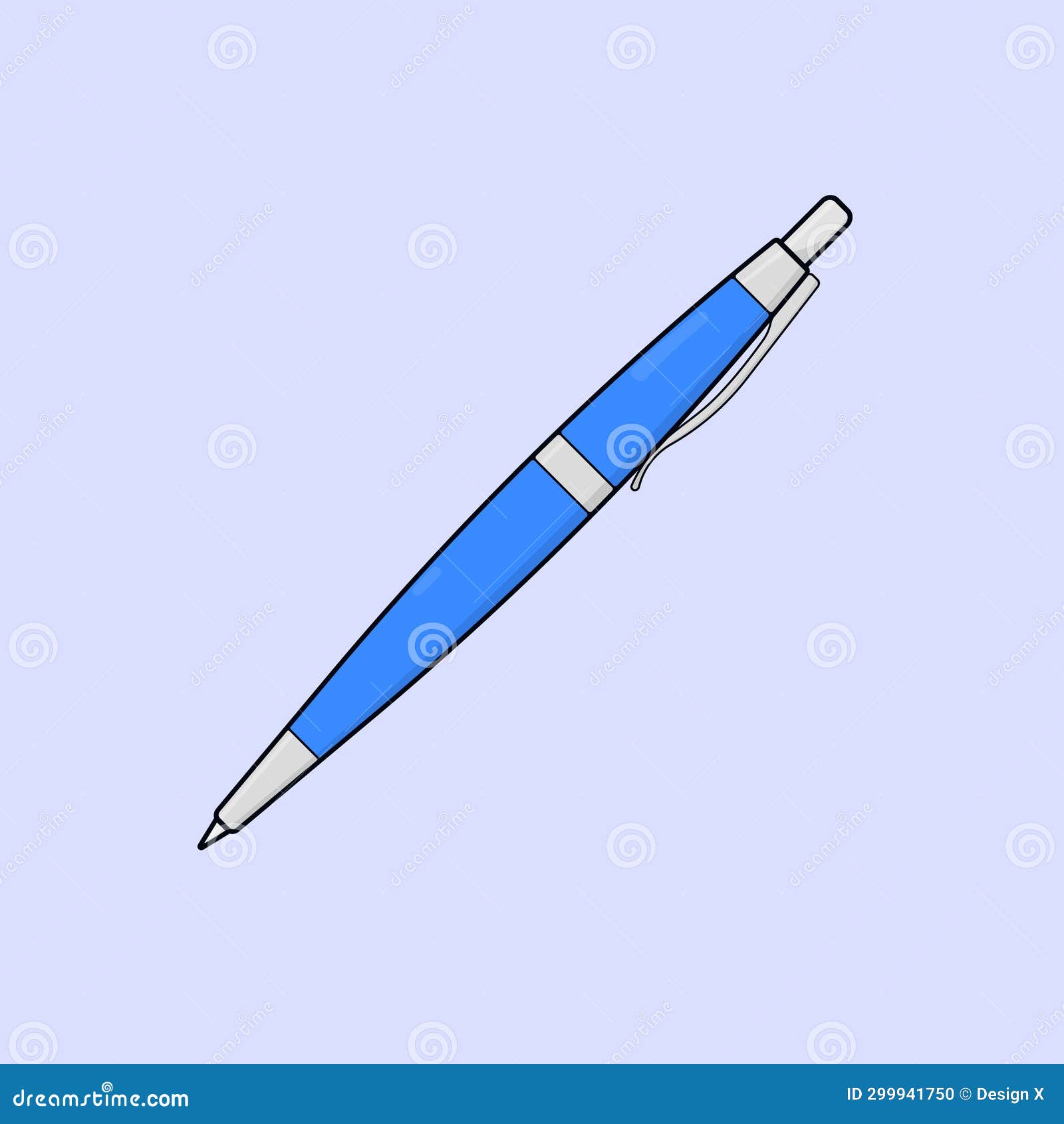 School Ballpoint Pen Cartoon Character Waving For Greeting Vector ...