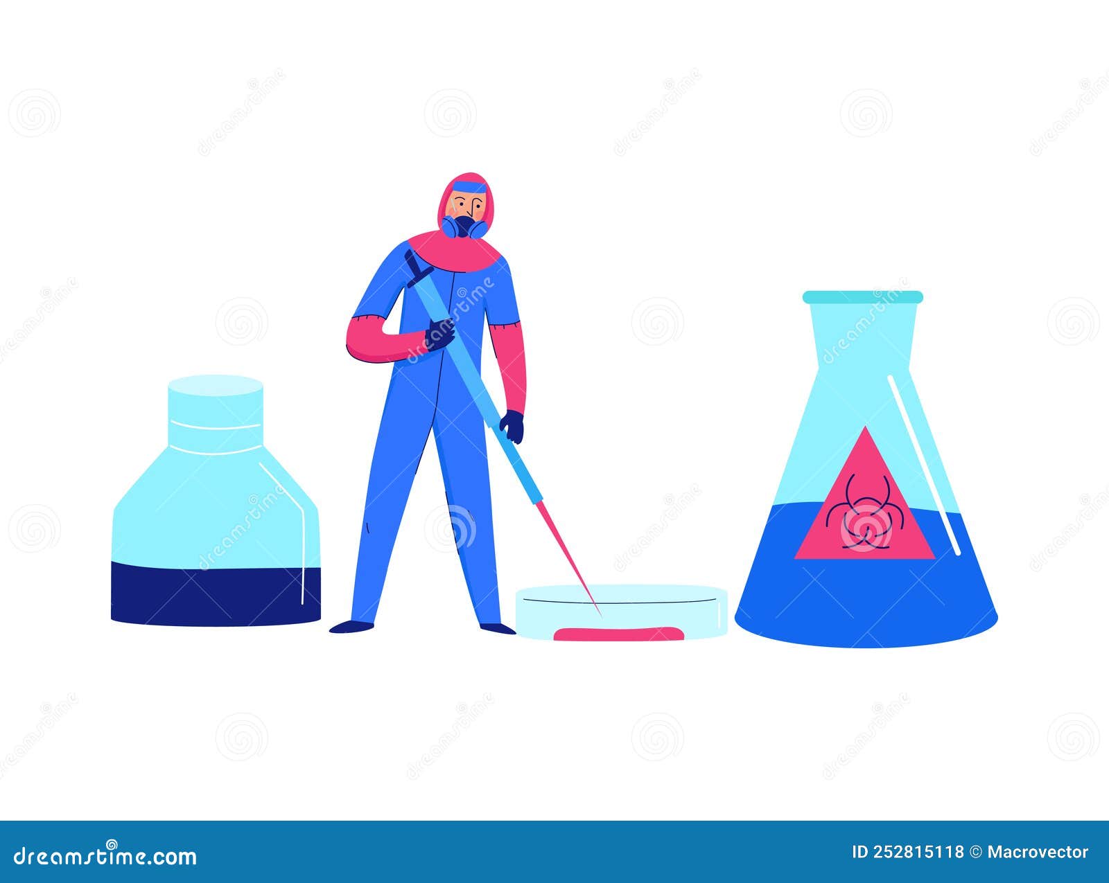 Flat Science Laboratory stock vector. Illustration of flask - 252815118