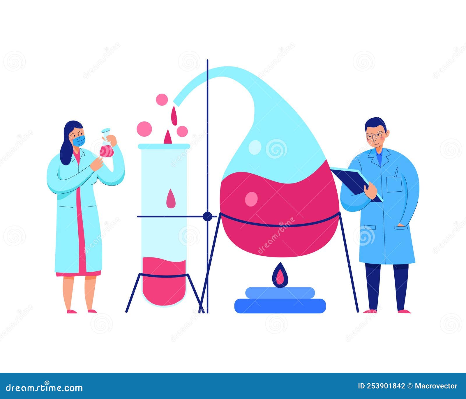 Flat Science Laboratory stock vector. Illustration of genetics - 253901842