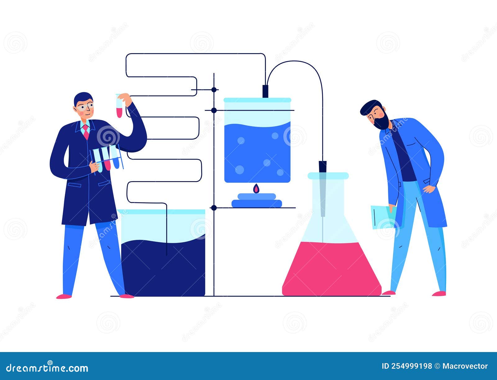 Flat Science Laboratory stock illustration. Illustration of substance ...