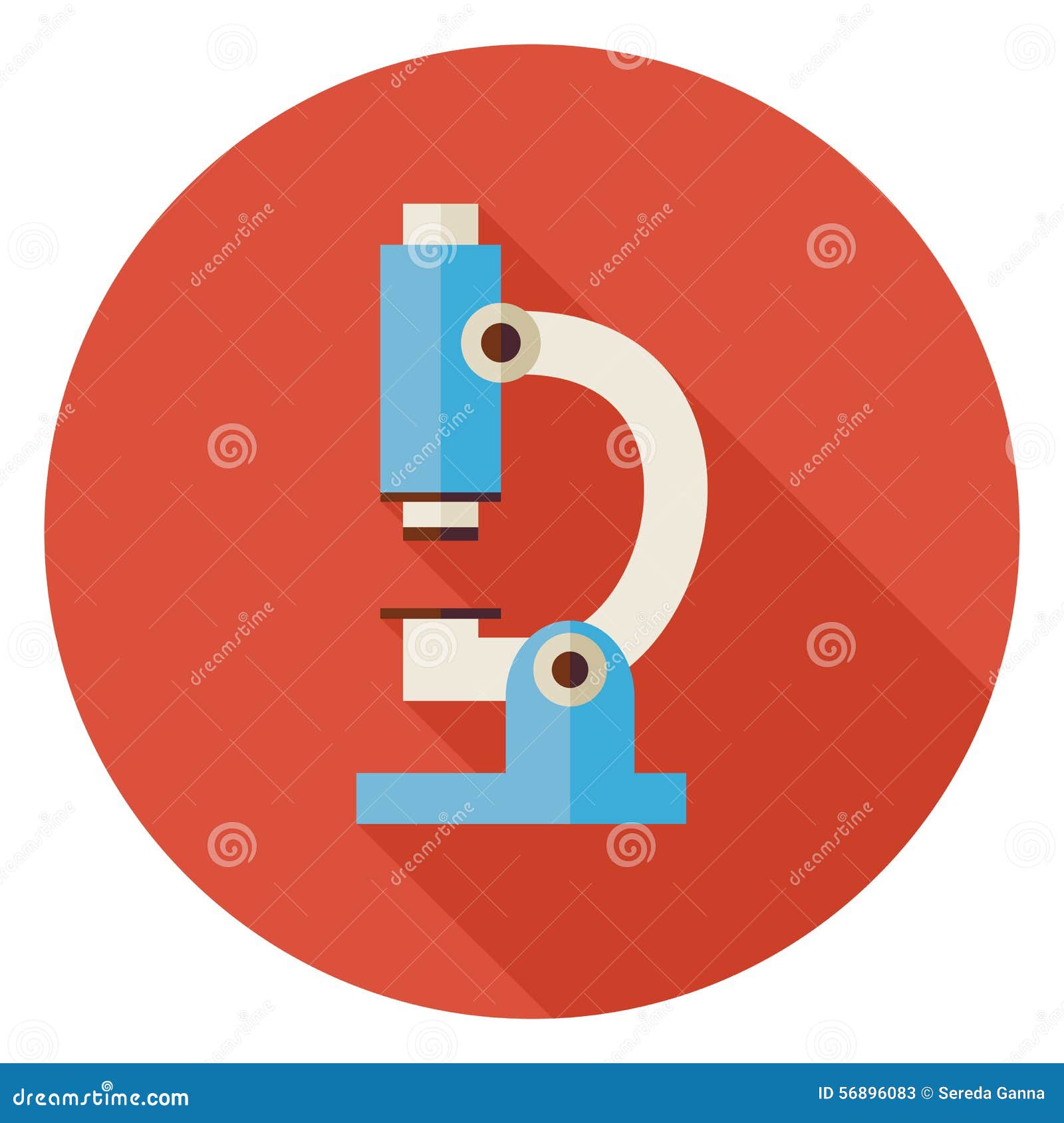 Microscope Circle Icons With Shadow Cartoon Vector | CartoonDealer.com ...