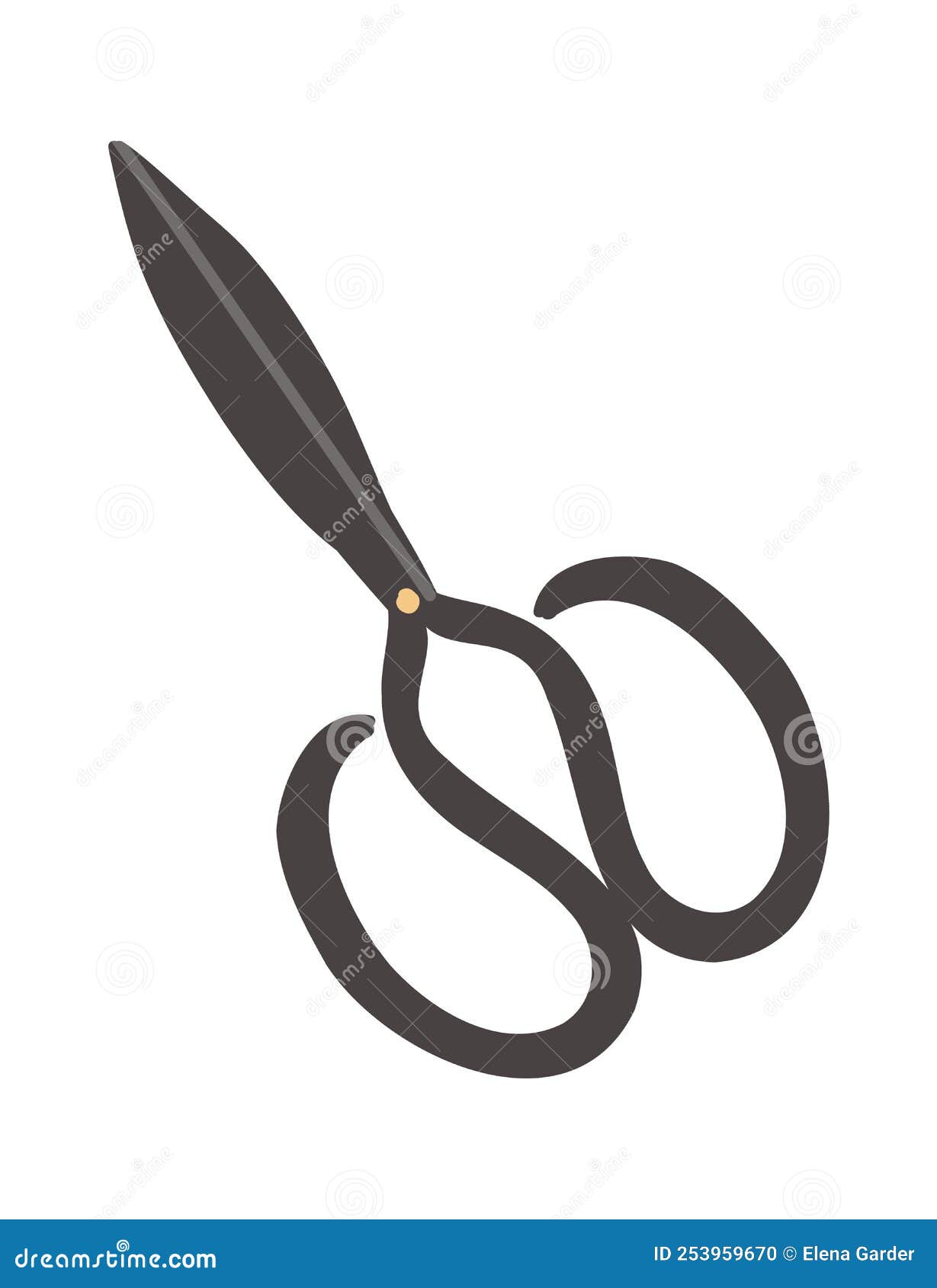 Flat Scissors. Hand Drawn Hobby Accessories. Vector Illustration Stock ...