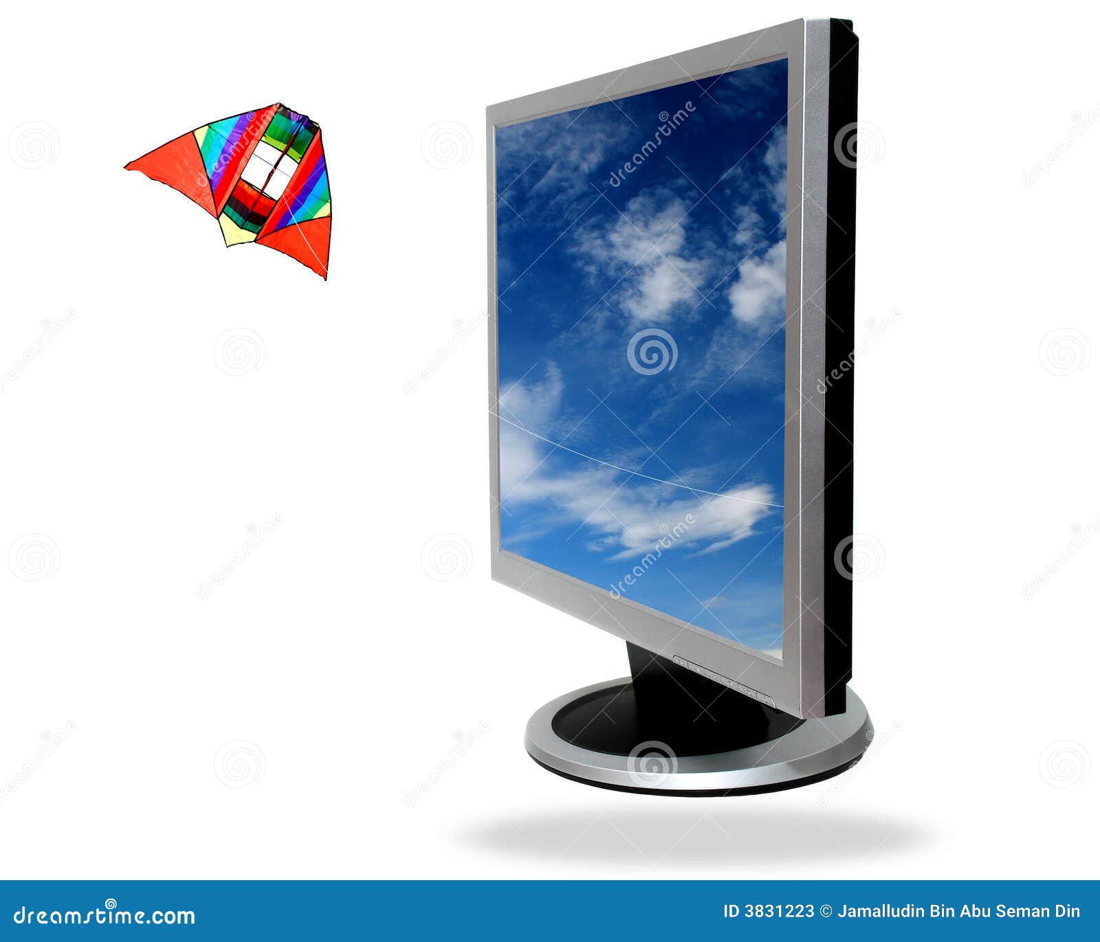 Flat screen computer stock image. Image of computer, clouds - 3831223