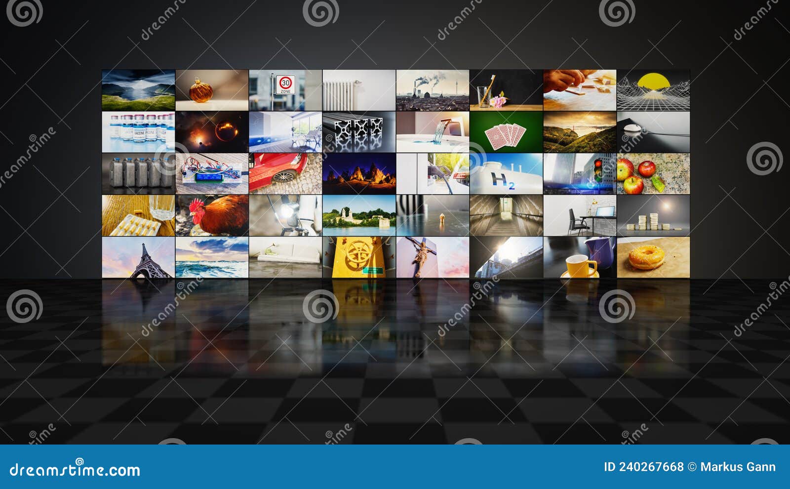 Flat Screen Matrix Television Video Wall Stock Photo - Image of monitor ...