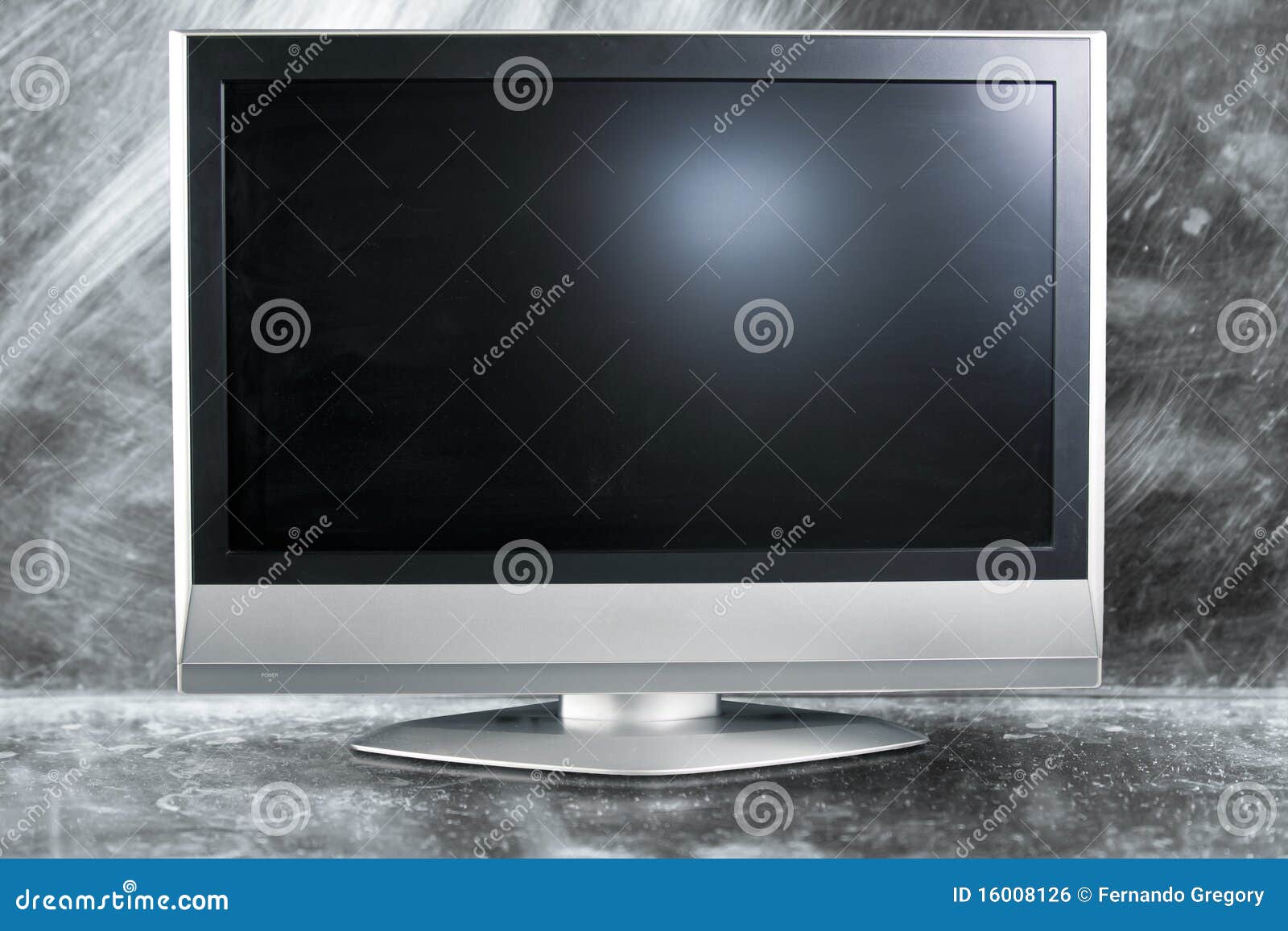 Flat Screen Television in a Metal Background Stock Photo - Image of ...