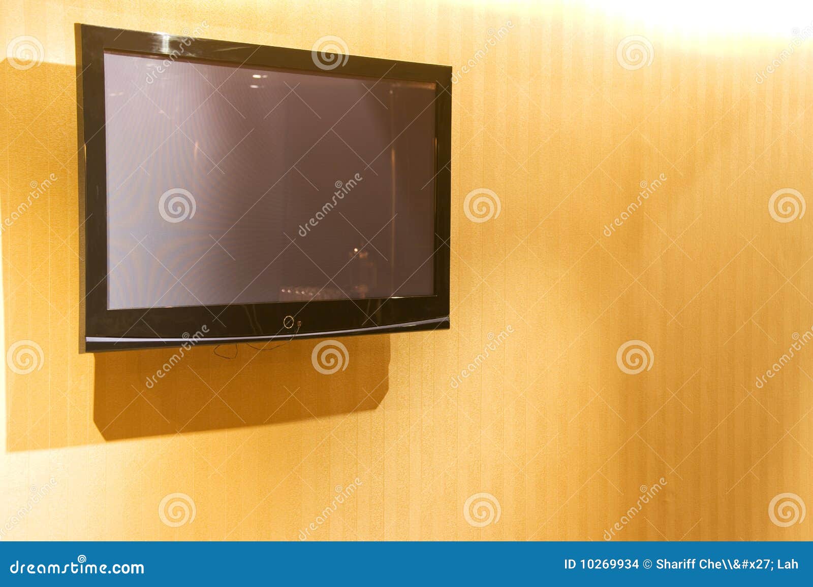 Flat Screen Television on Wall Stock Photo - Image of wall, watch: 10269934