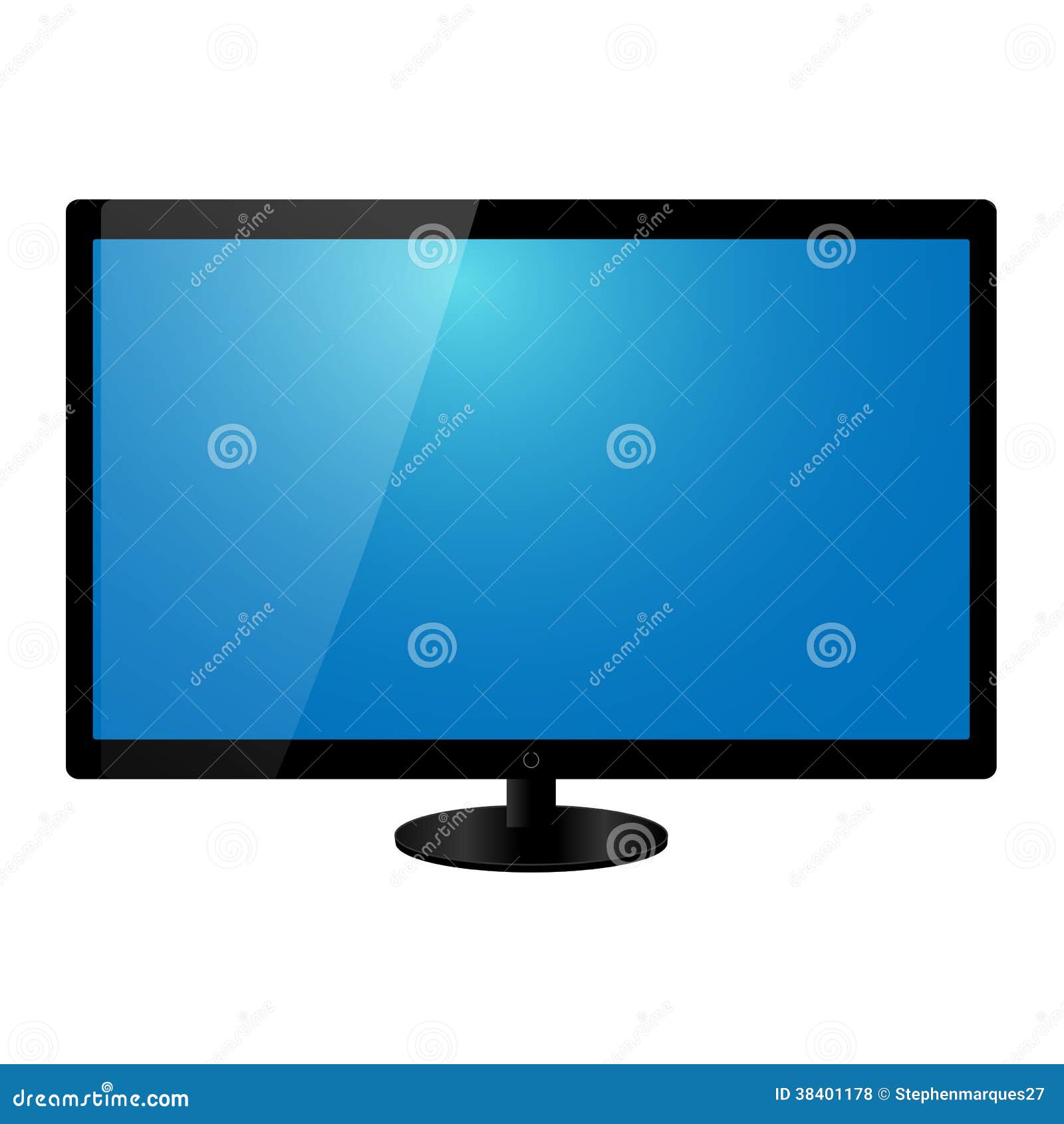 Flat Screen TV Vector Illustration Stock Vector - Illustration of ...