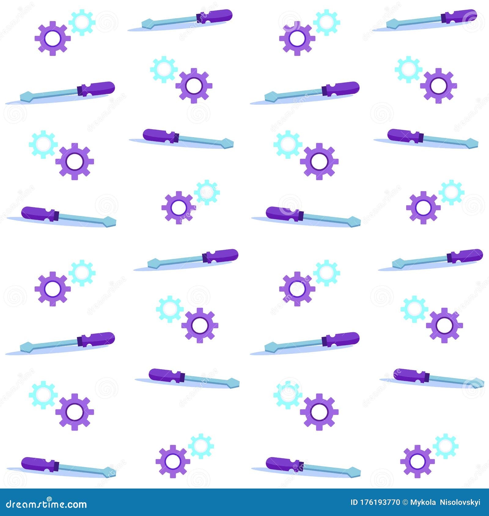 Flat Screwdriver and Gear Wheels Seamless Pattern Stock Vector ...
