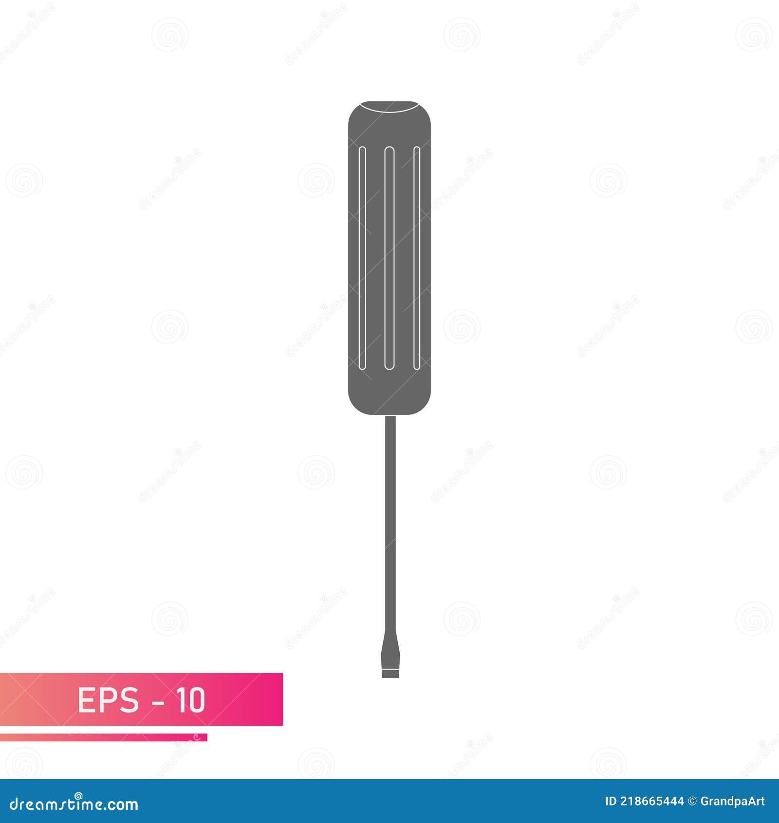 Flat Screwdriver Simple Classic Shape. Solid Design. on a White ...