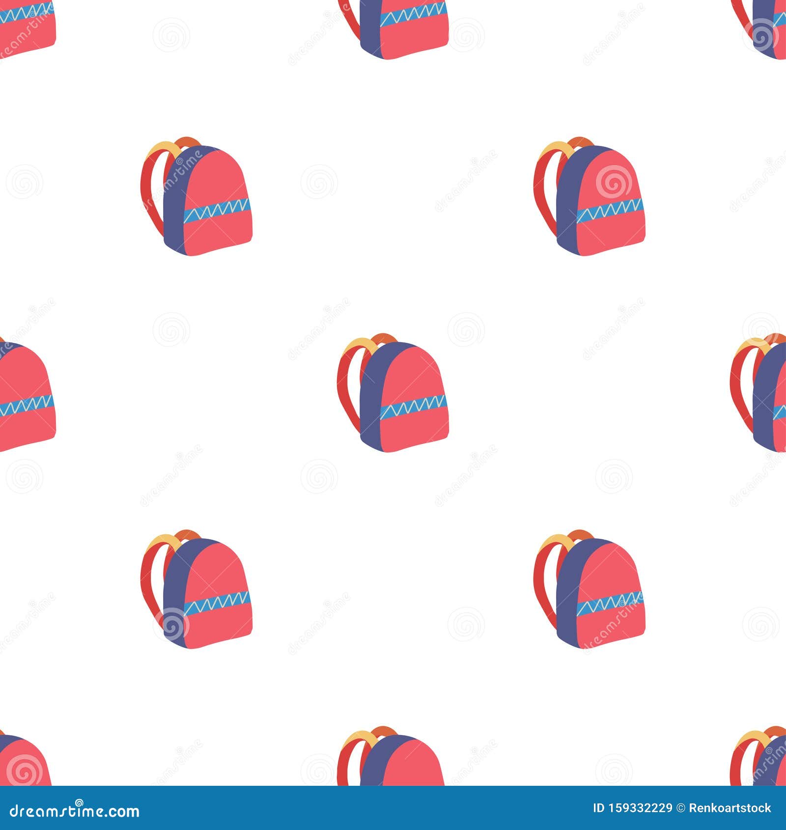 Flat Seamless Pattern Pink Backpack for Fabric Design, Small Scale ...