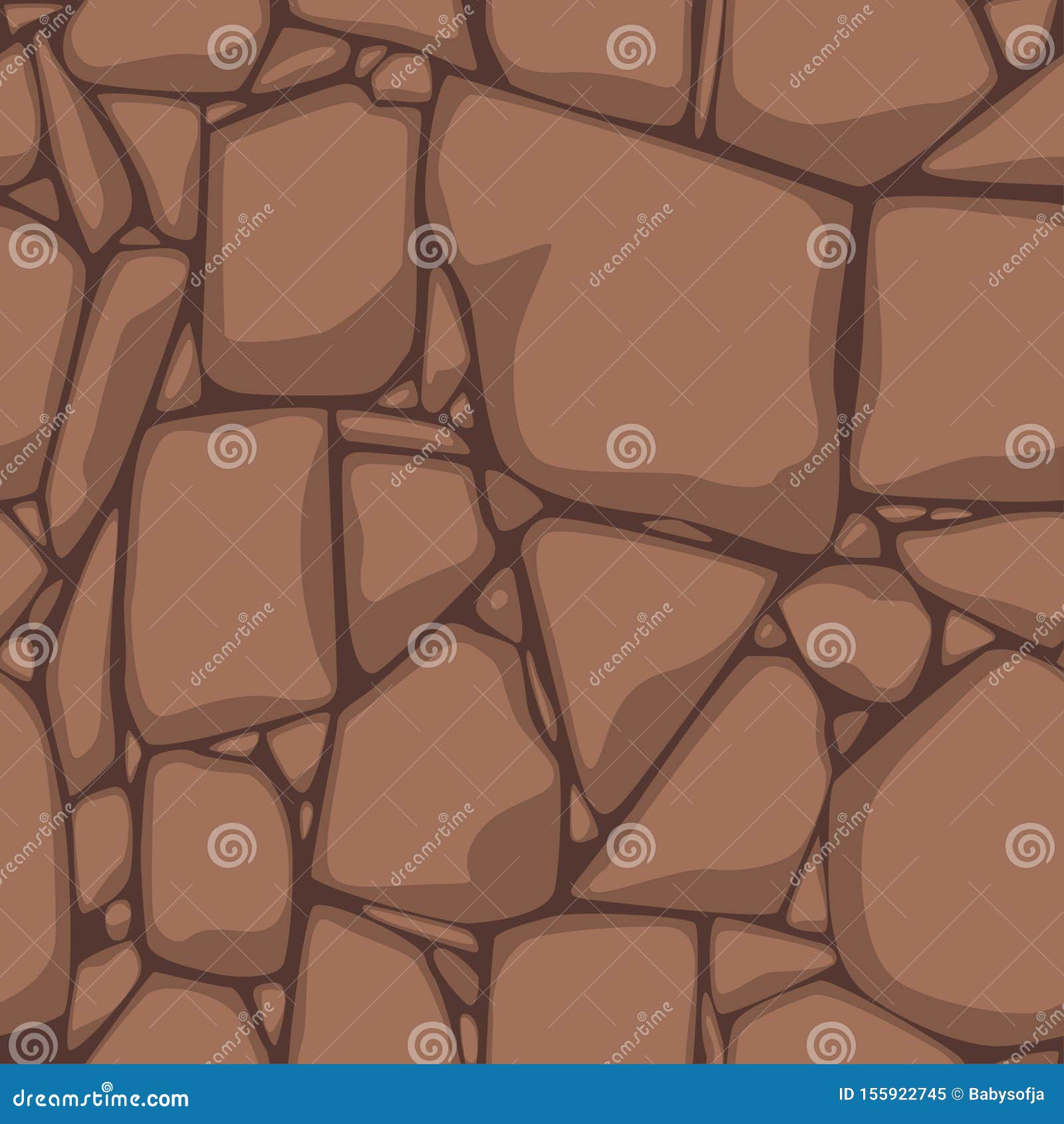 Set Of Brown Stones. Vector 3d Rocks. Clipart Isolated On White ...