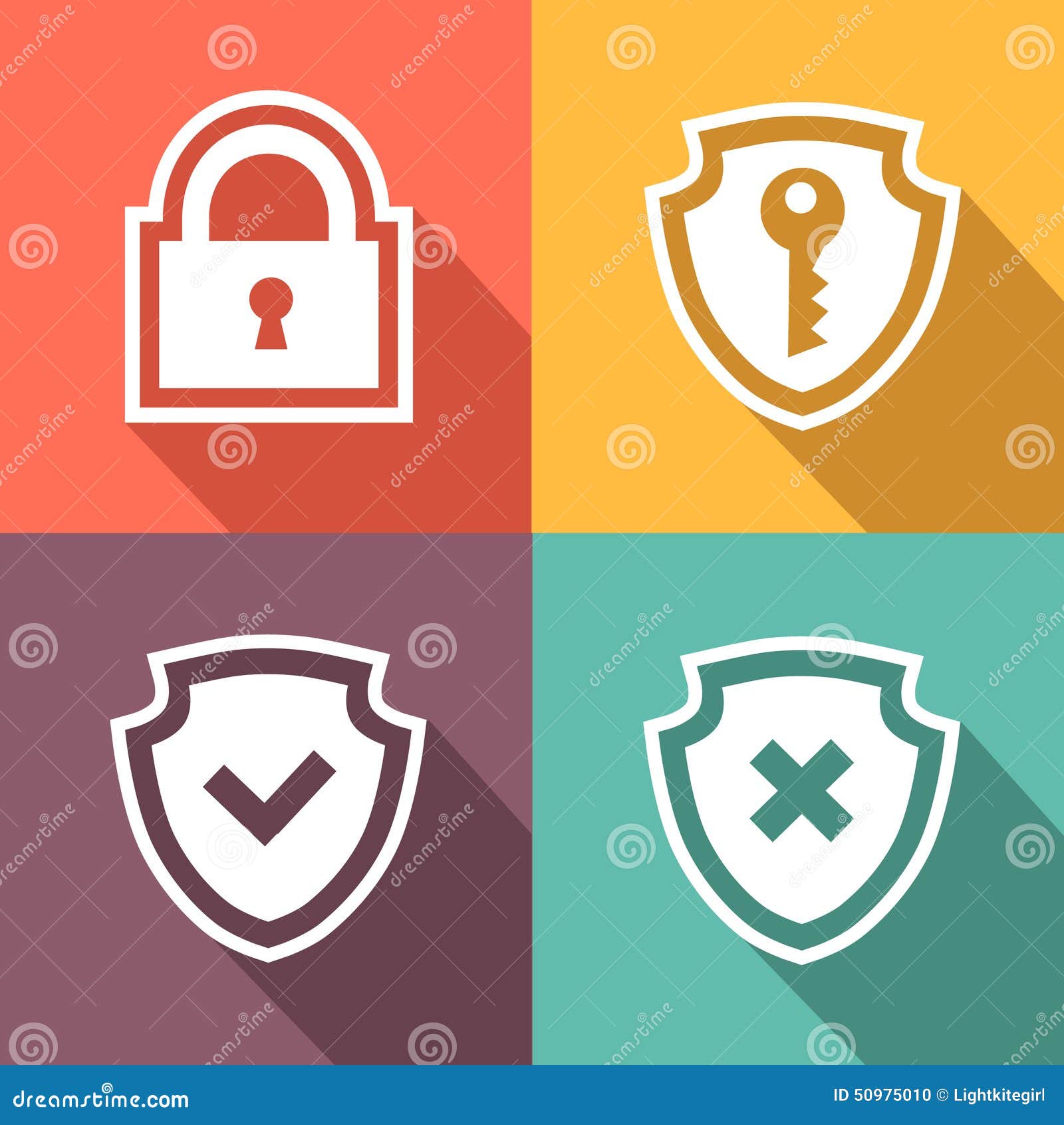 Flat Security Icons. Vector Illustration Stock Vector - Illustration of ...