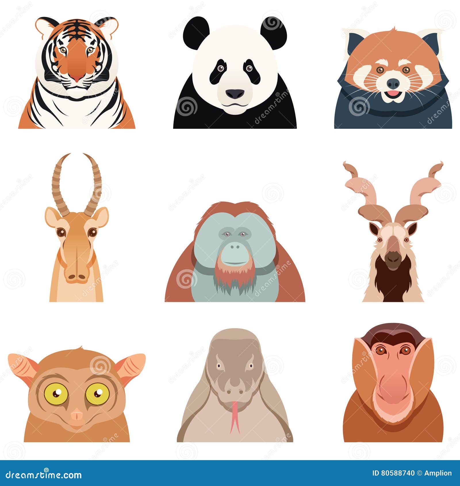 Asian Animals Collection Illustration, Drawing, Engraving, Ink, Line ...