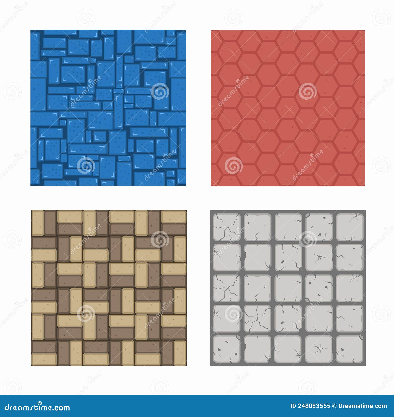 Flat Set Ground Textures for Game Patterns Stock Vector - Illustration ...