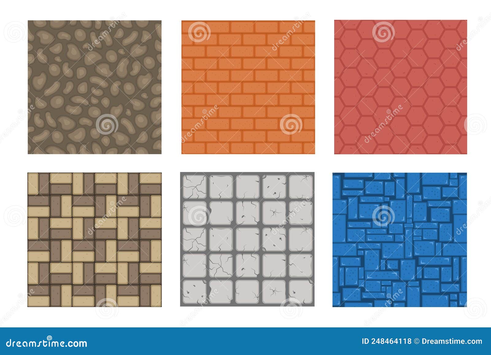 Flat Set Ground Textures for Game Patterns Stock Vector - Illustration ...