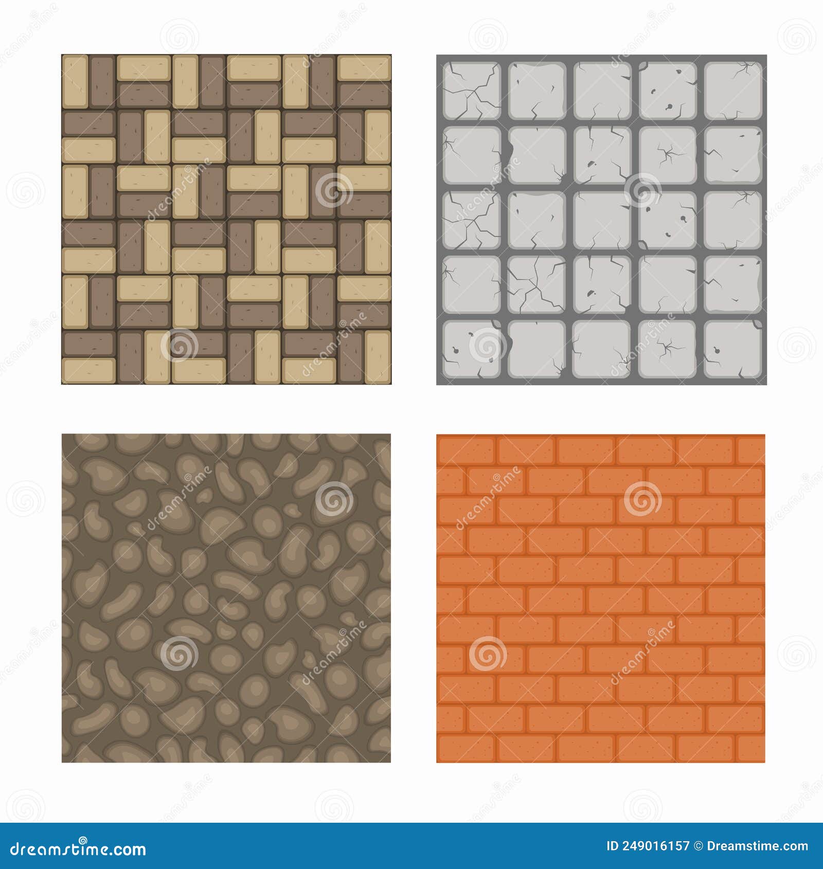 Flat Set Ground Textures for Game Patterns Stock Vector - Illustration ...