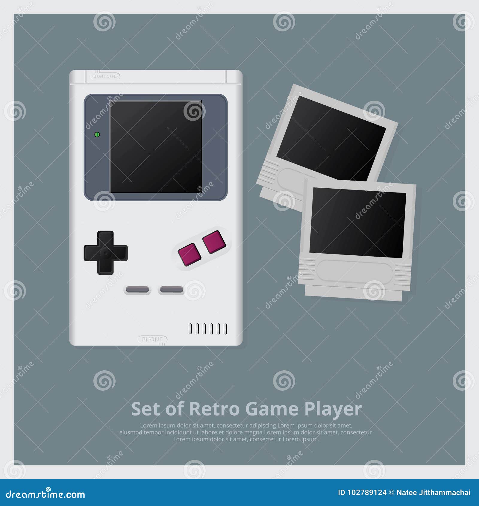 Flat Set of Retro Game Player and Accessories Stock Vector ...