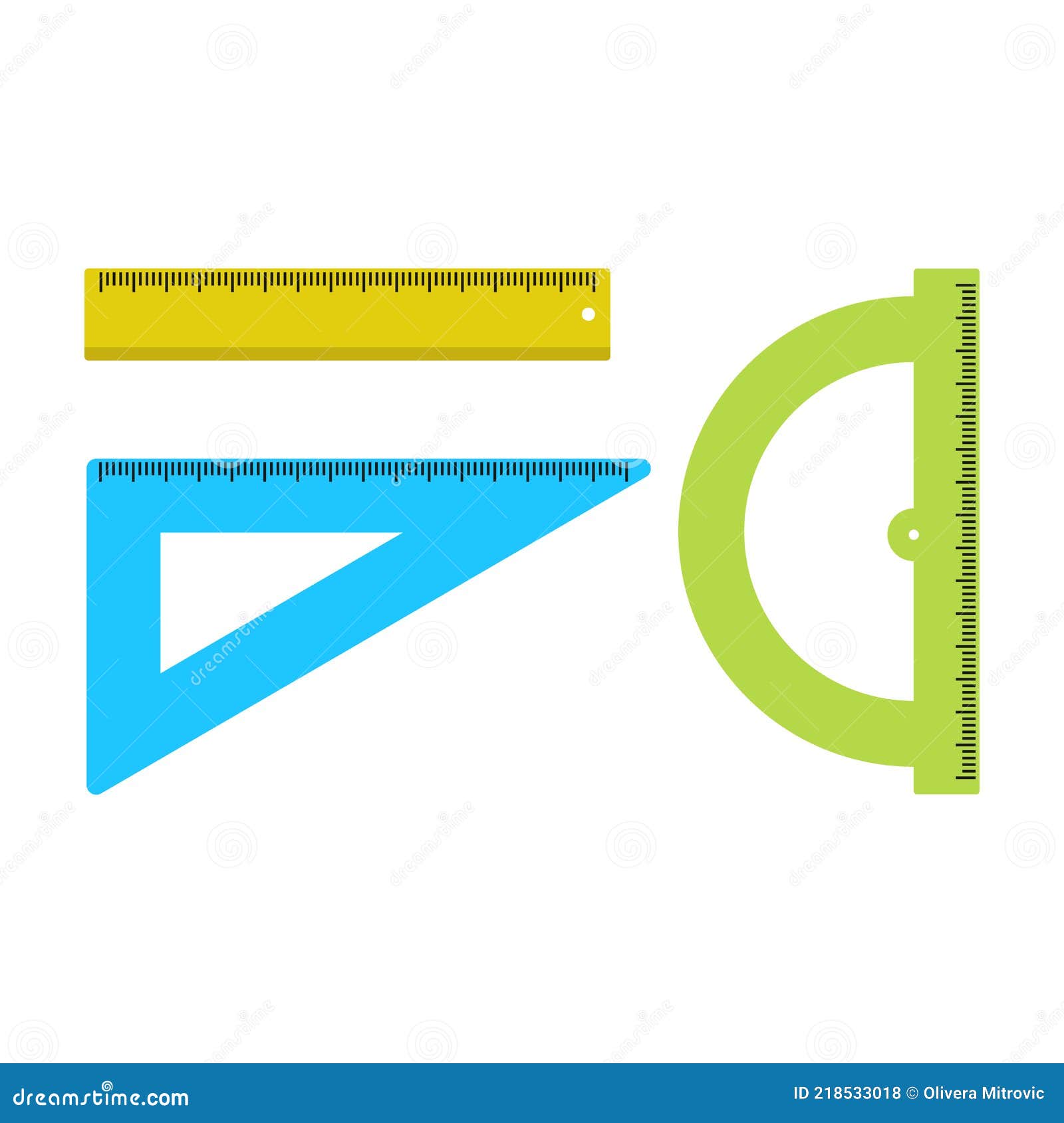 Flat set of rulers stock vector. Illustration of geometric - 218533018